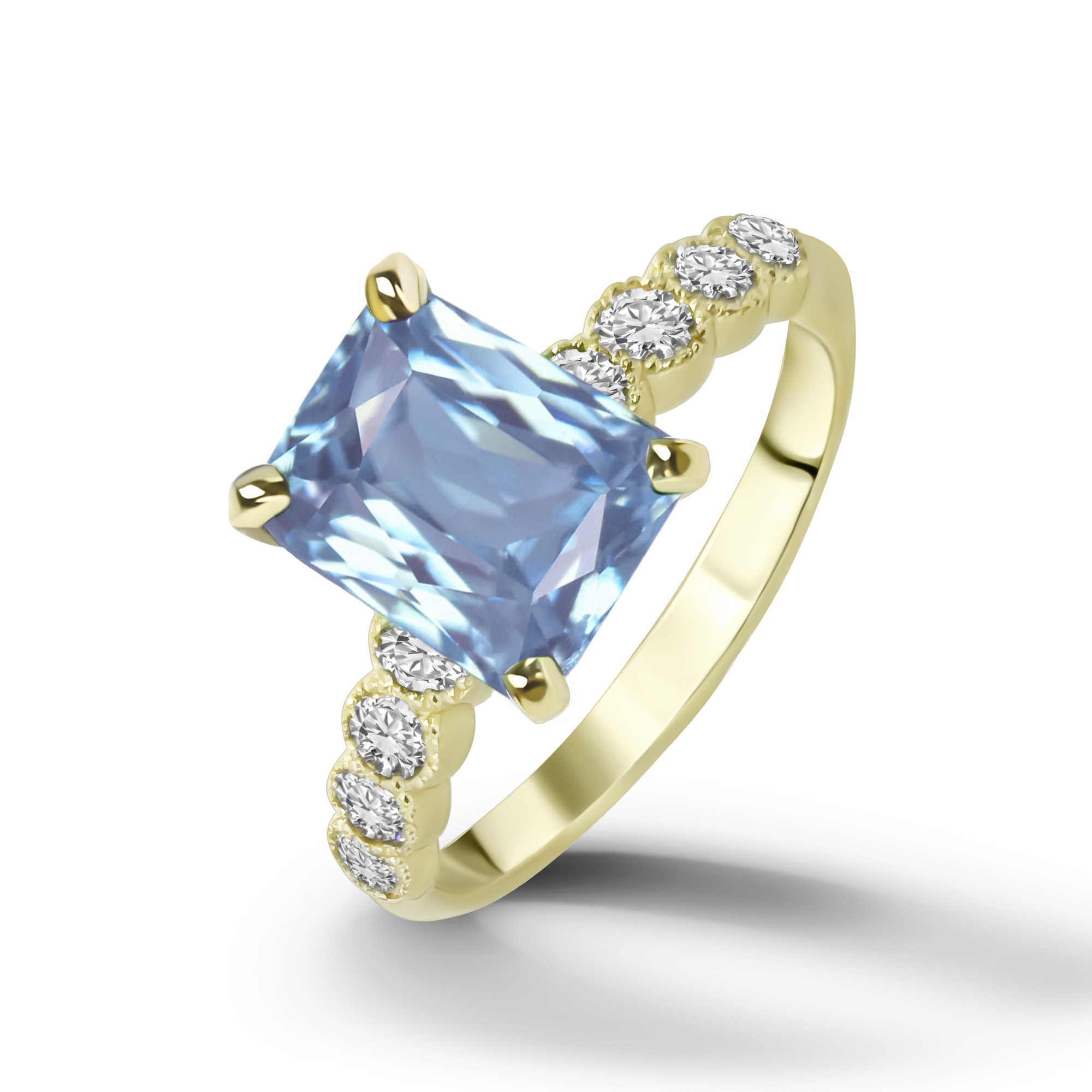 Aquamarine Ring March Birthstone Statement Ring Inspire Uplift