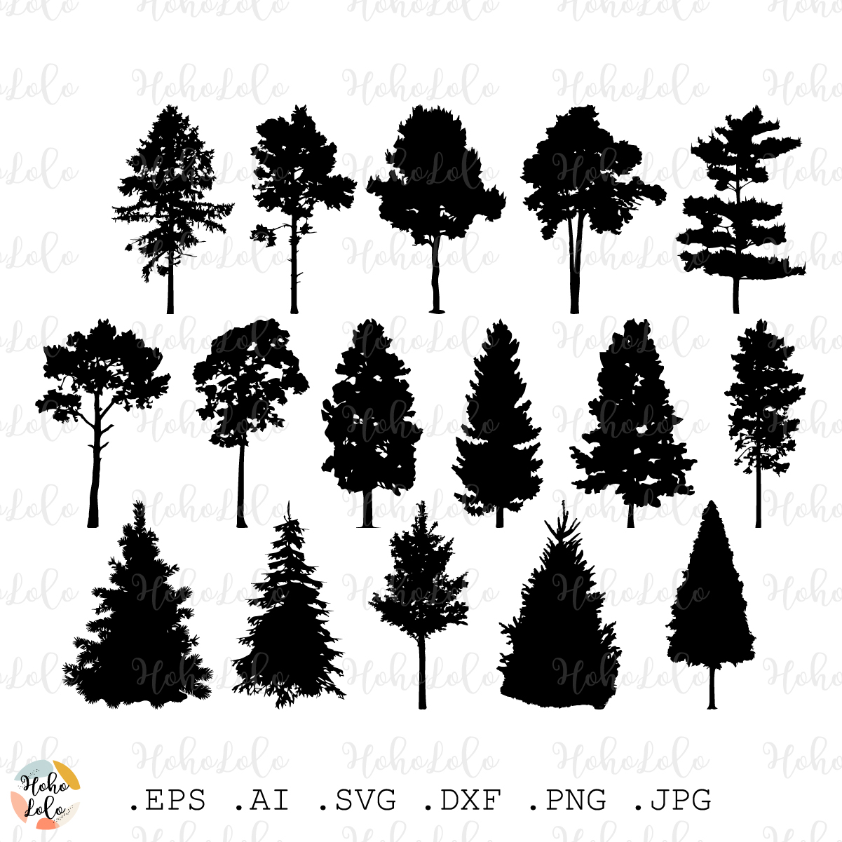 Pine Tree Svg Silhouette Cricut files Clipart Png Stencil Dx | Inspire ...