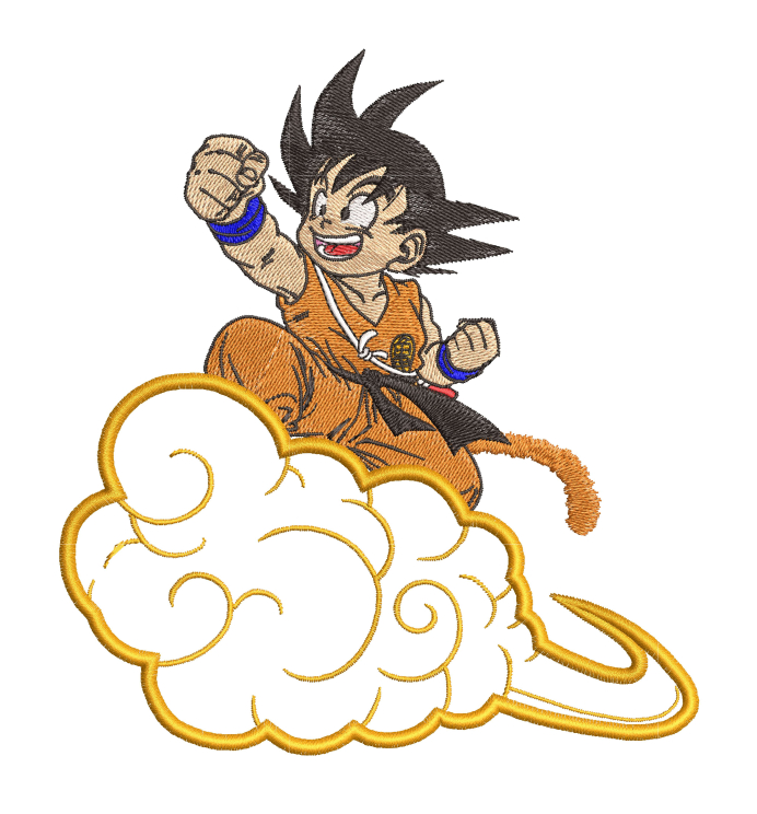 Anime Embroidery Pattern Goku Child Cloud | Inspire Uplift