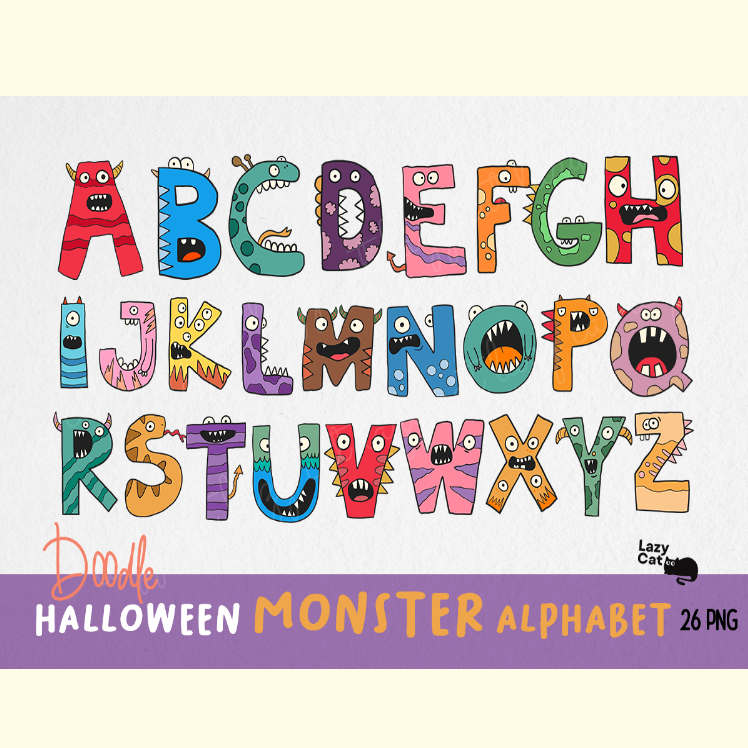 Halloween Monster Alphabet PNG Clipart | Inspire Uplift