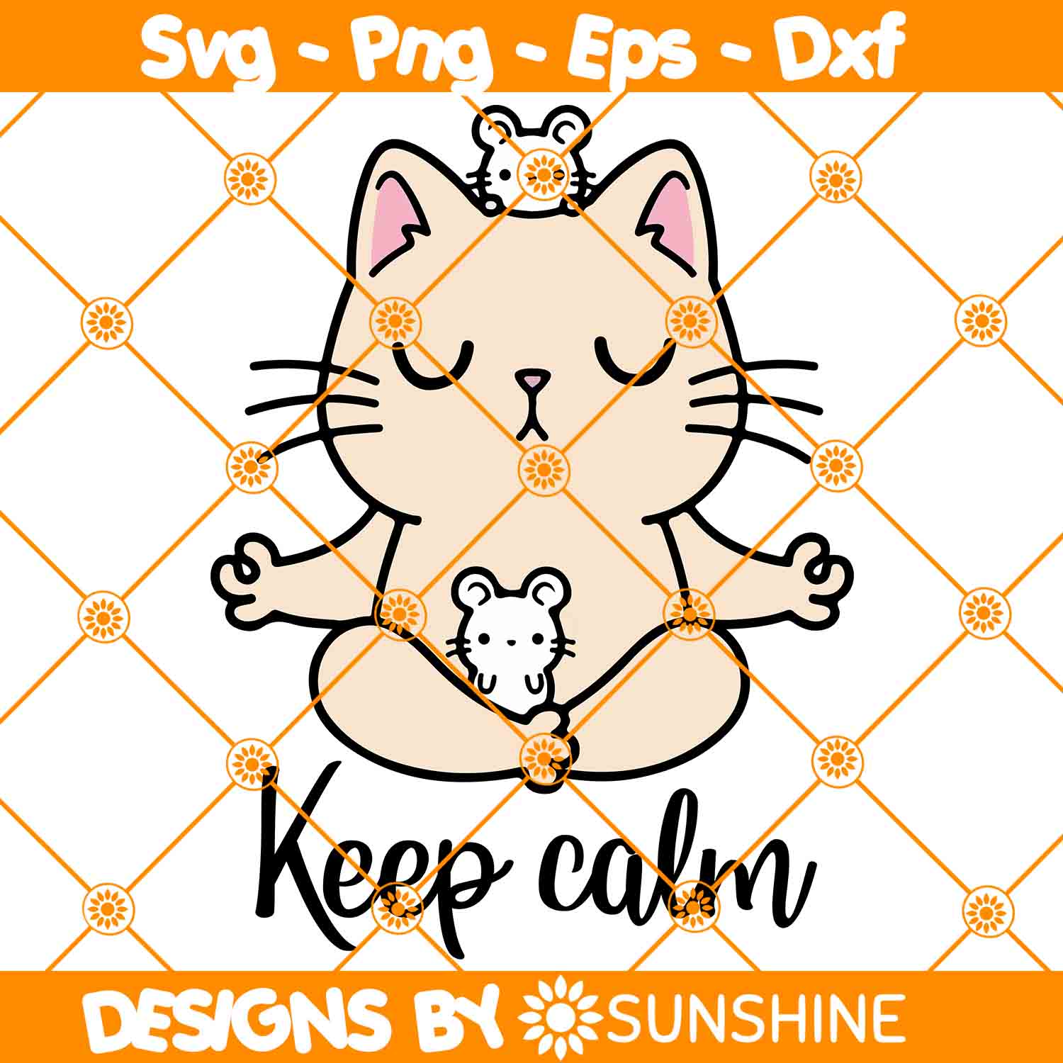Yoga cat Svg, Yoga cat Keep Calm Svg, Keep Calm Cat mom Svg, | Inspire Uplift
