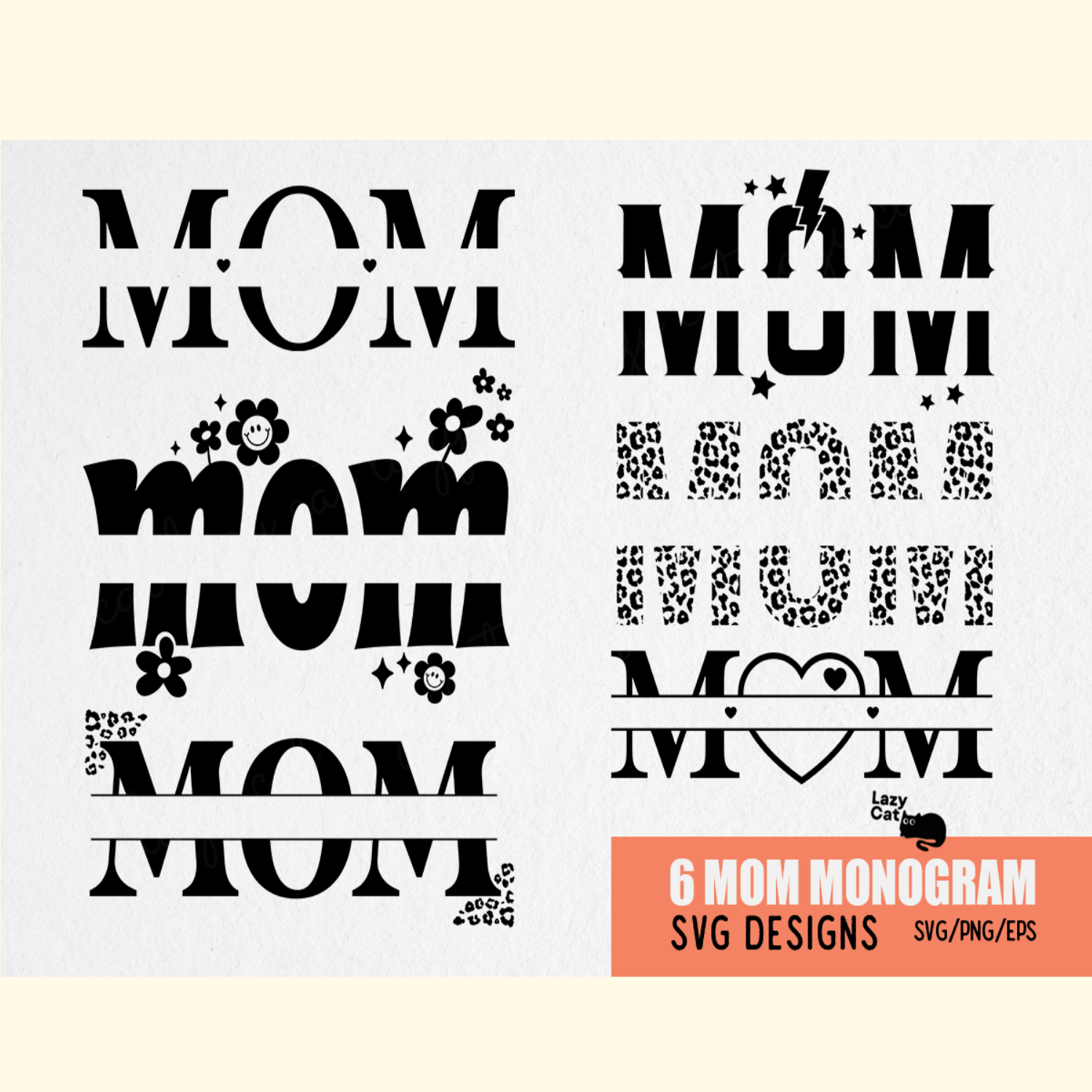 Mothers Day Mom Monogram SVG Bundle | Inspire Uplift
