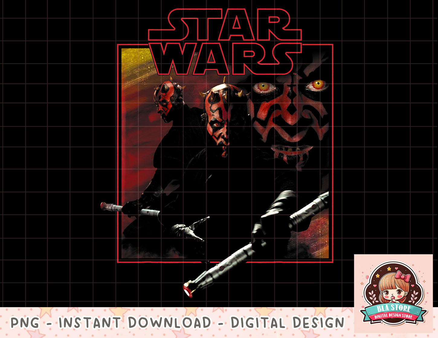 Star Wars Darth Maul Classic Movie Square Portrait png - Inspire Uplift