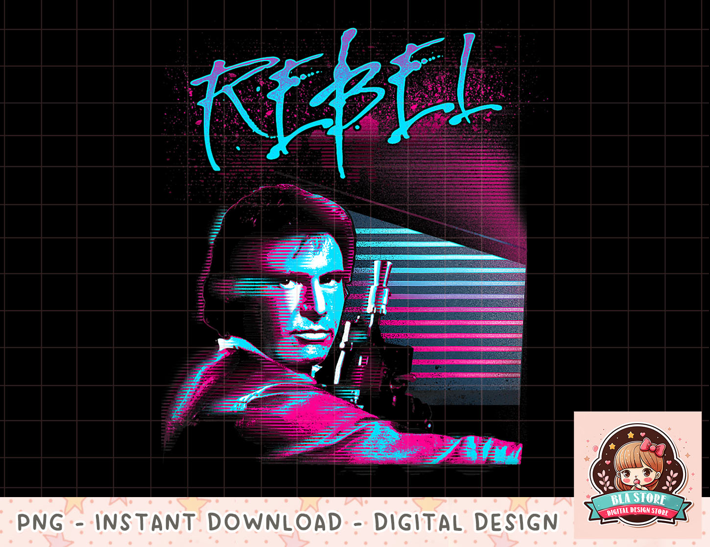 Star Wars Han Solo REBEL 80's Retro Poster Graphic png | Inspire Uplift