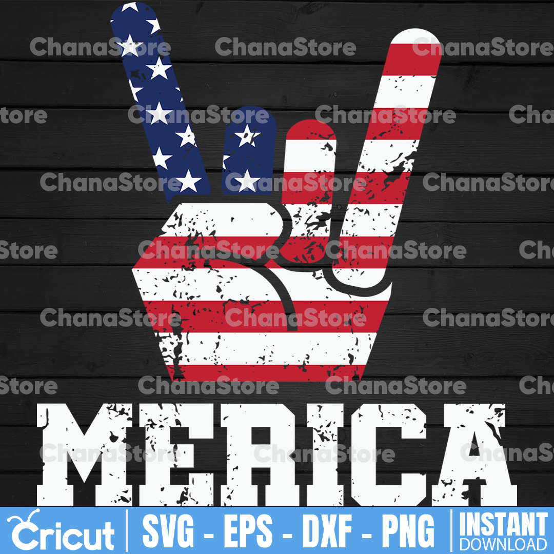 American Flag Rock Hand Sign SVG, Stars And Stripes Usa Flag | Inspire ...