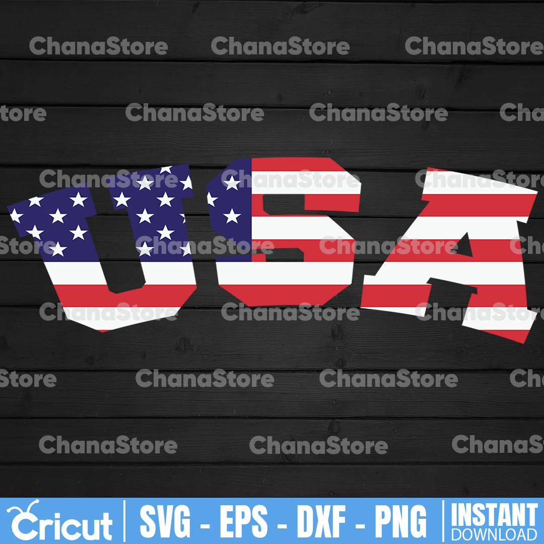 USA Flag Text SVG Files ,4th of July Cut Files ,American Fla | Inspire ...
