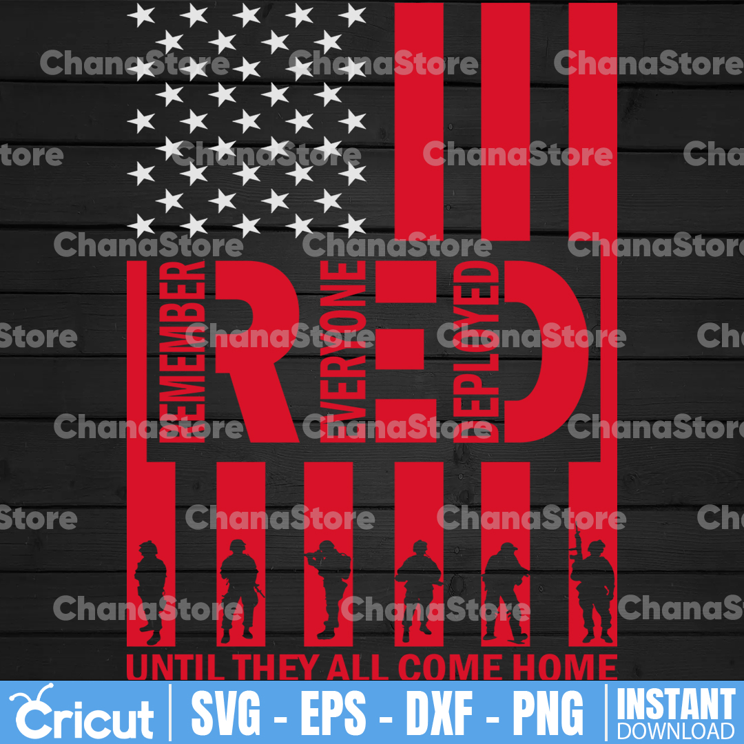 Remember Everyone Deployed SVG, Red Friday SVG, American Fla | Inspire ...
