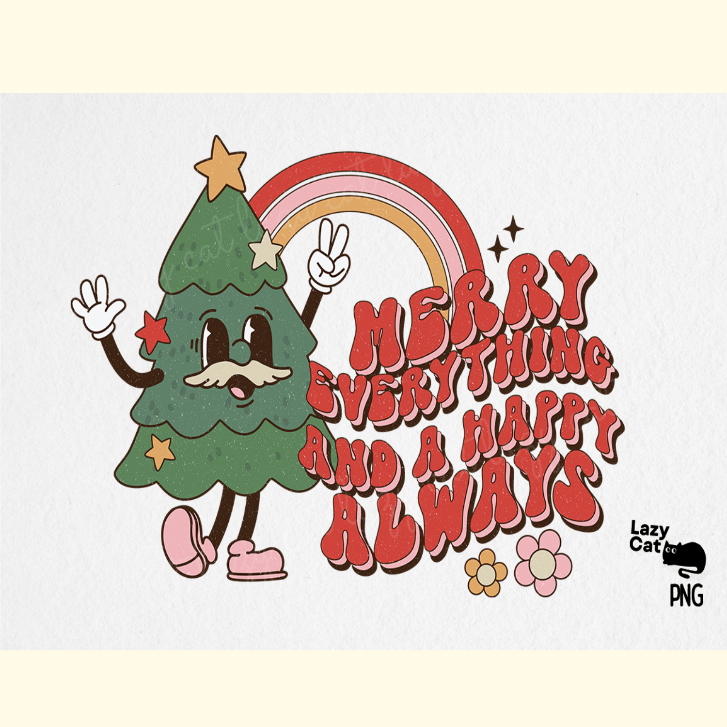 Retro Christmas Tree Cartoon Sublimation | Inspire Uplift