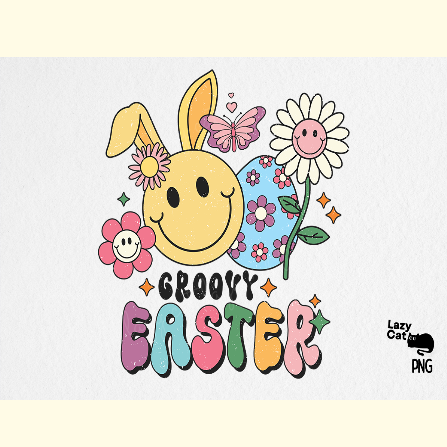 Retro Groovy Easter PNG Sublimation | Inspire Uplift