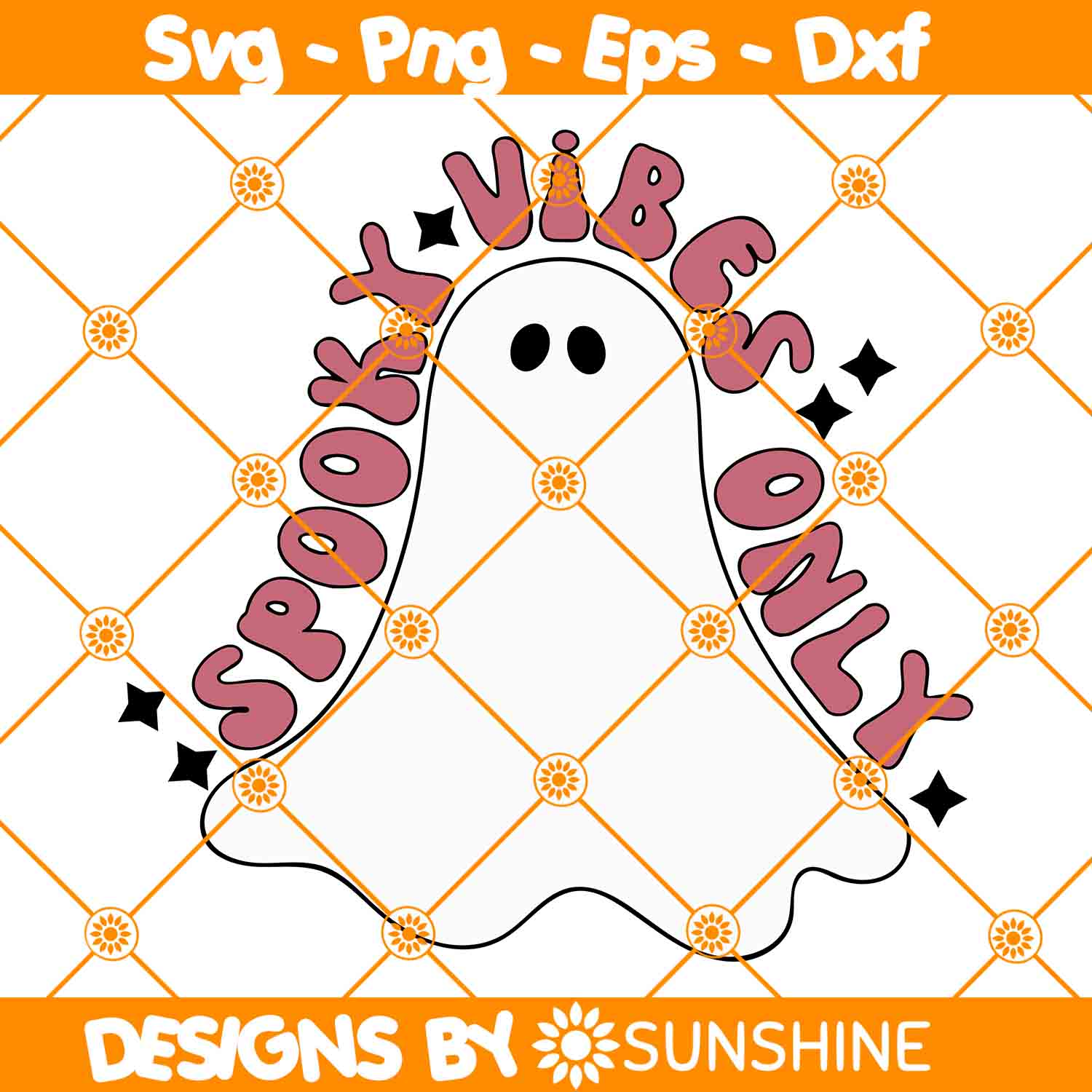 Ghost Spooky Vibes Only SVG, Cute Ghost SVG, Funny Halloween | Inspire ...