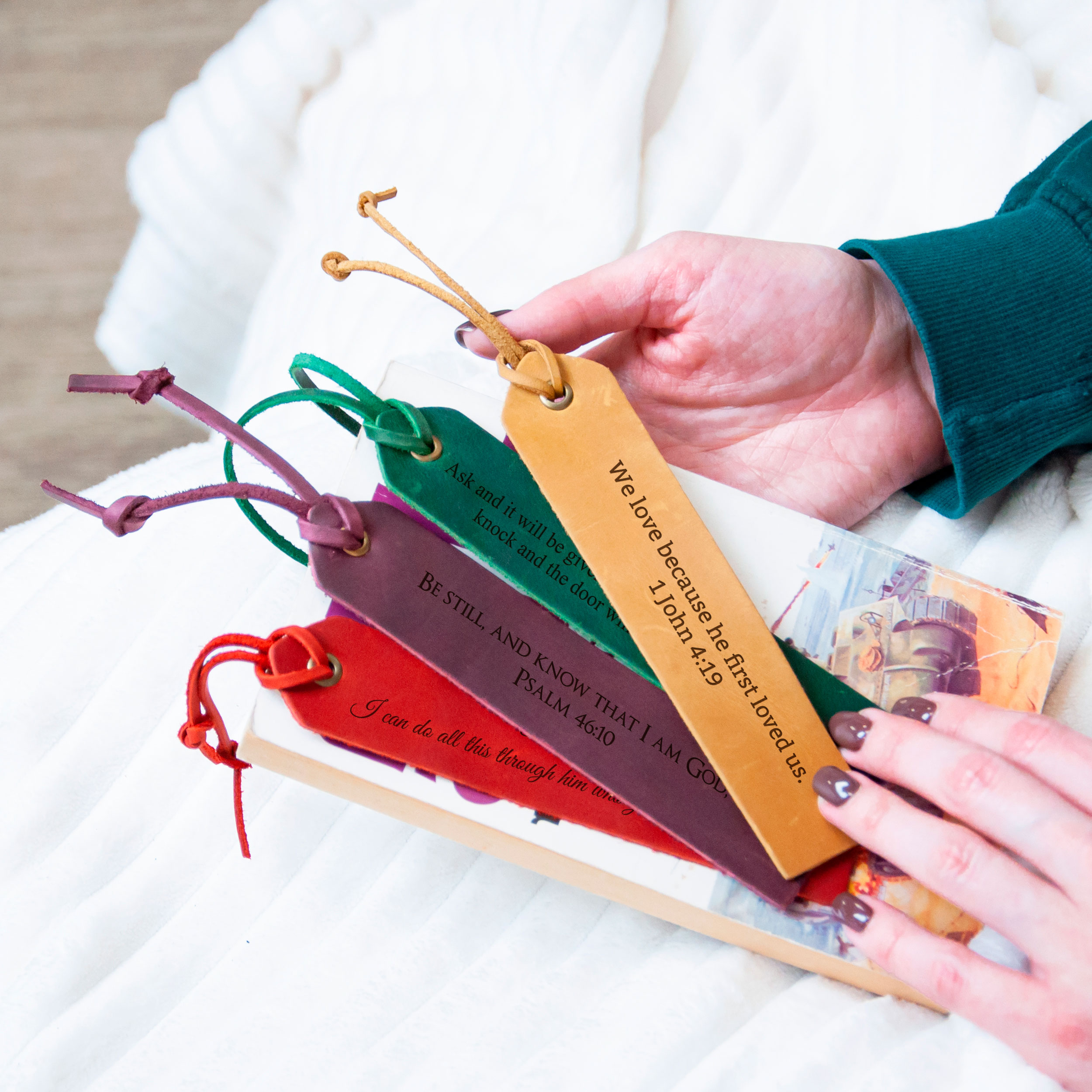 Personalized Christian Bookmark, Leather Bible Bookmark | Inspire Uplift