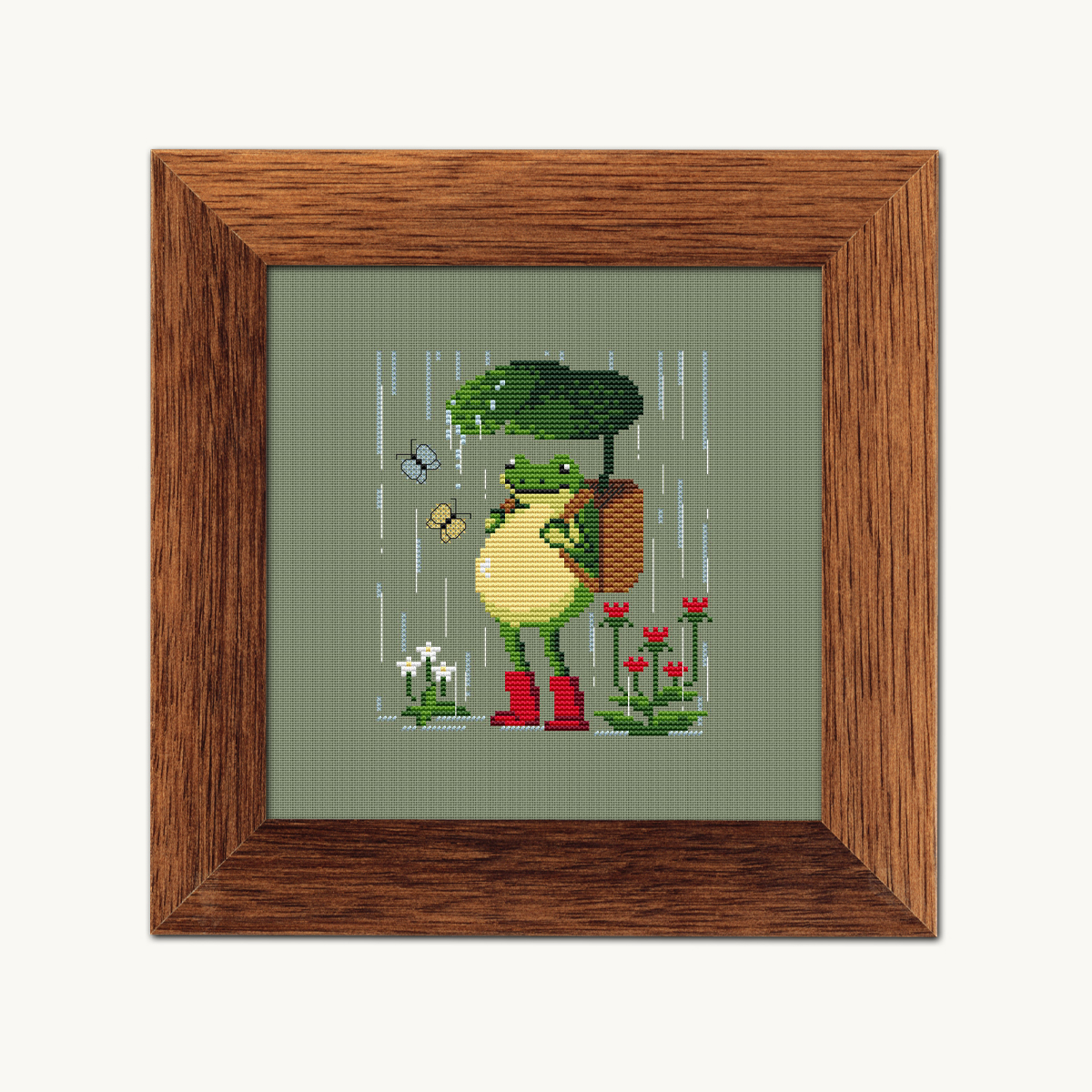 Motty Traveler Frog and The Summer rain cross stitch pattern - Inspire ...