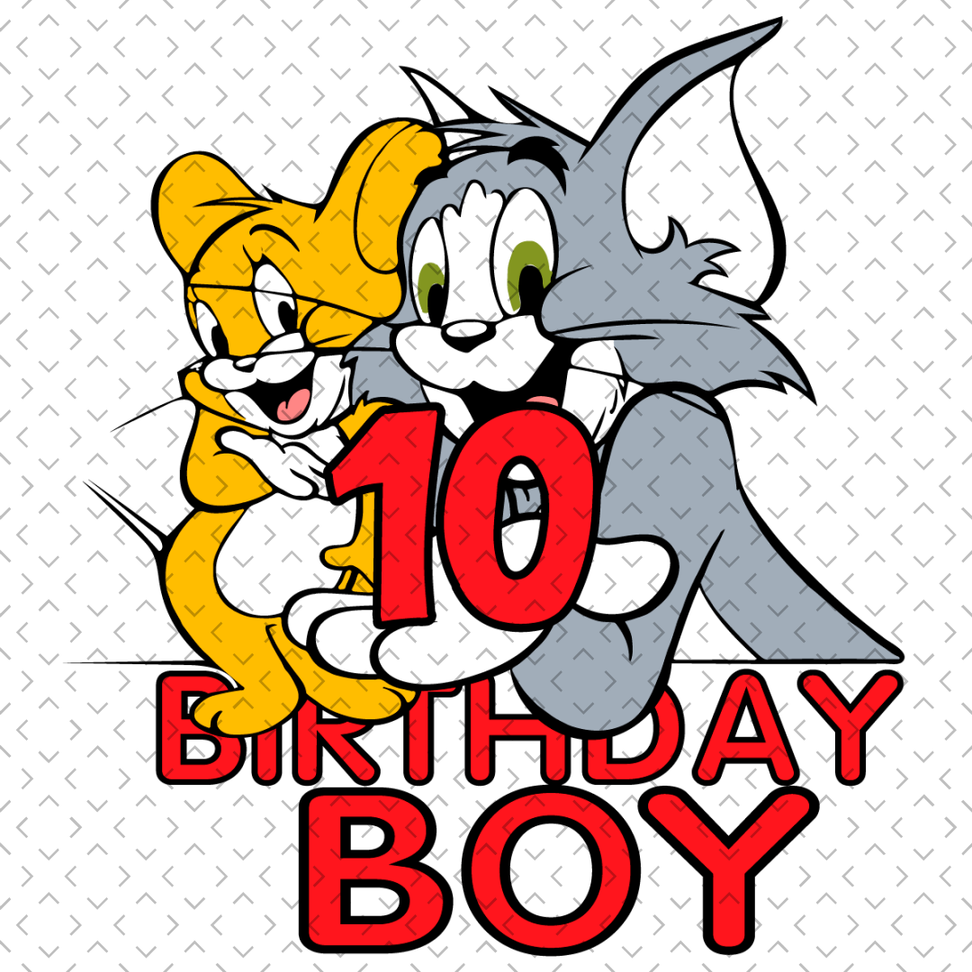Tom and Jerry 10 Birthday Boy Svg, Birthday Svg, 10th Birthd | Inspire ...