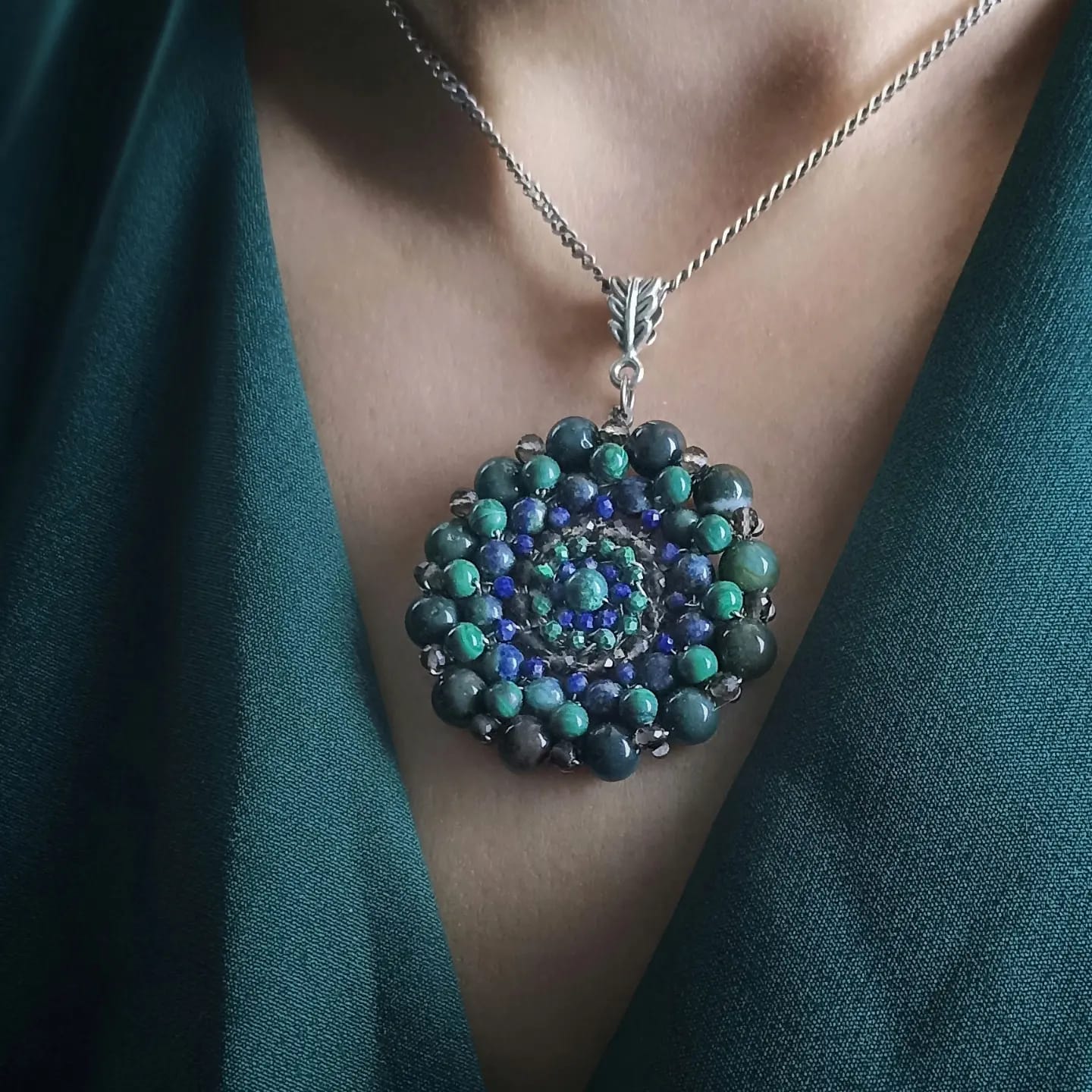 jewelry mandala, luxurious neck pendant made of semiprecious | Inspire ...