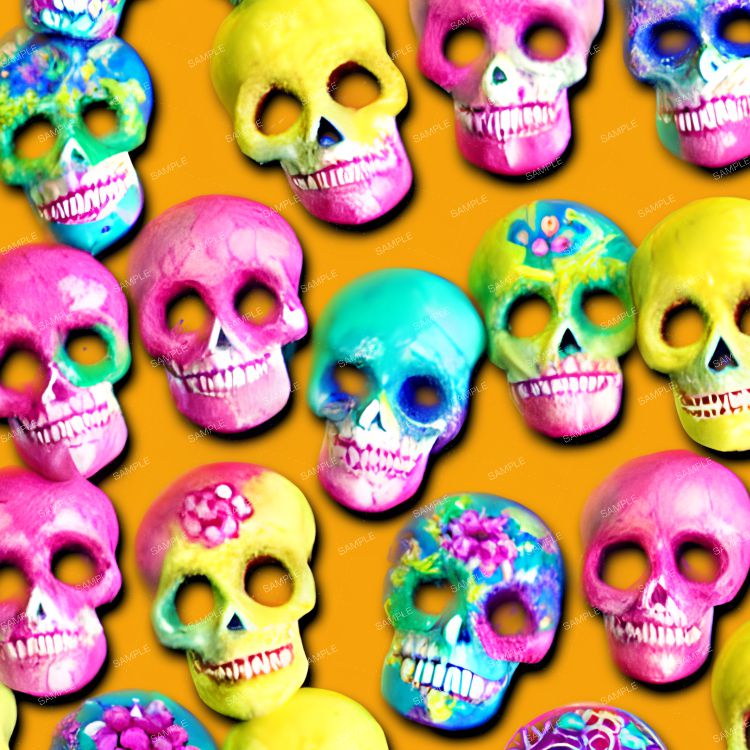 Sugar Skulls 462 Seamless Tileable Repeating Pattern | Inspire Uplift