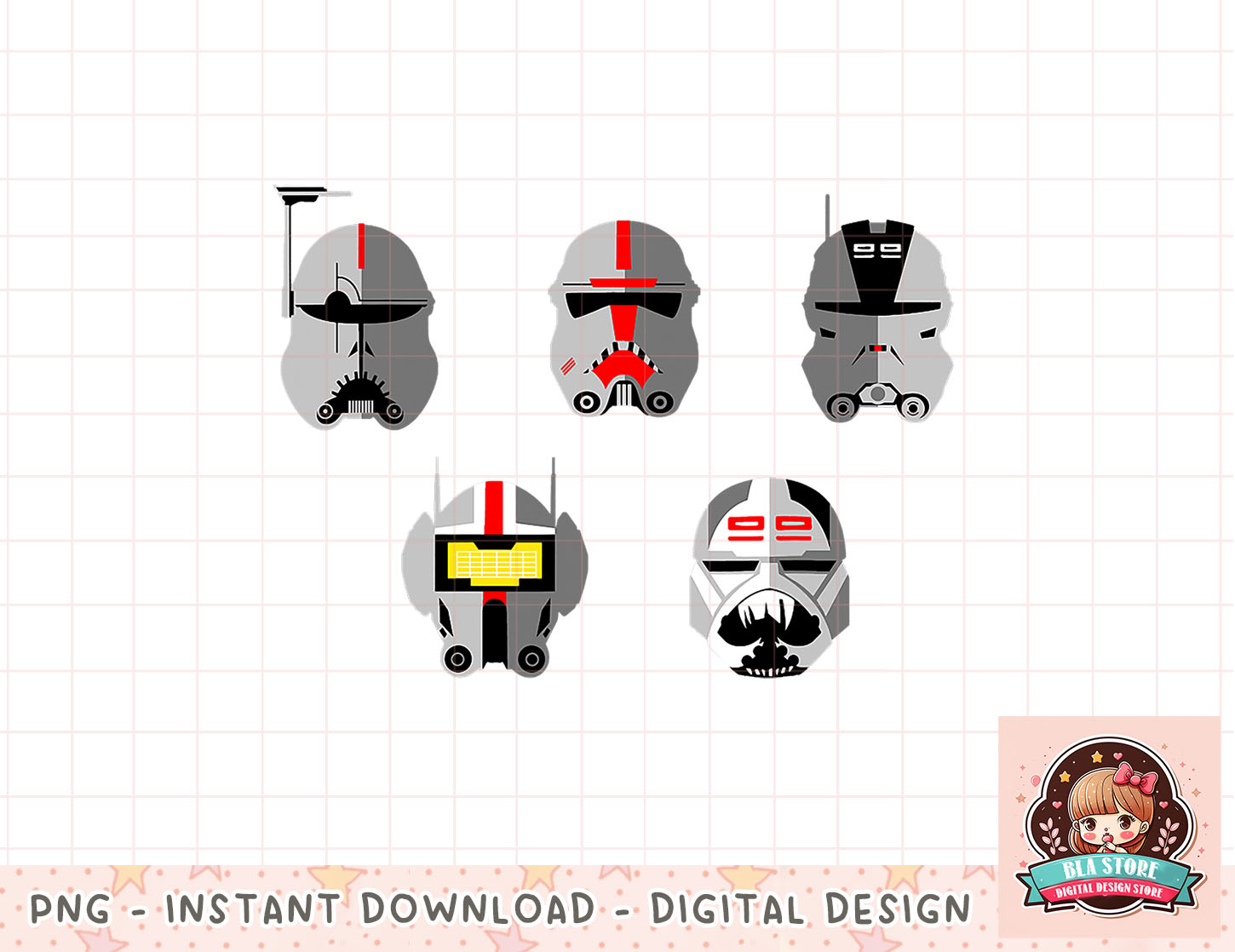 Star Wars The Bad Batch Clone Force 99 Helmets png - Inspire Uplift