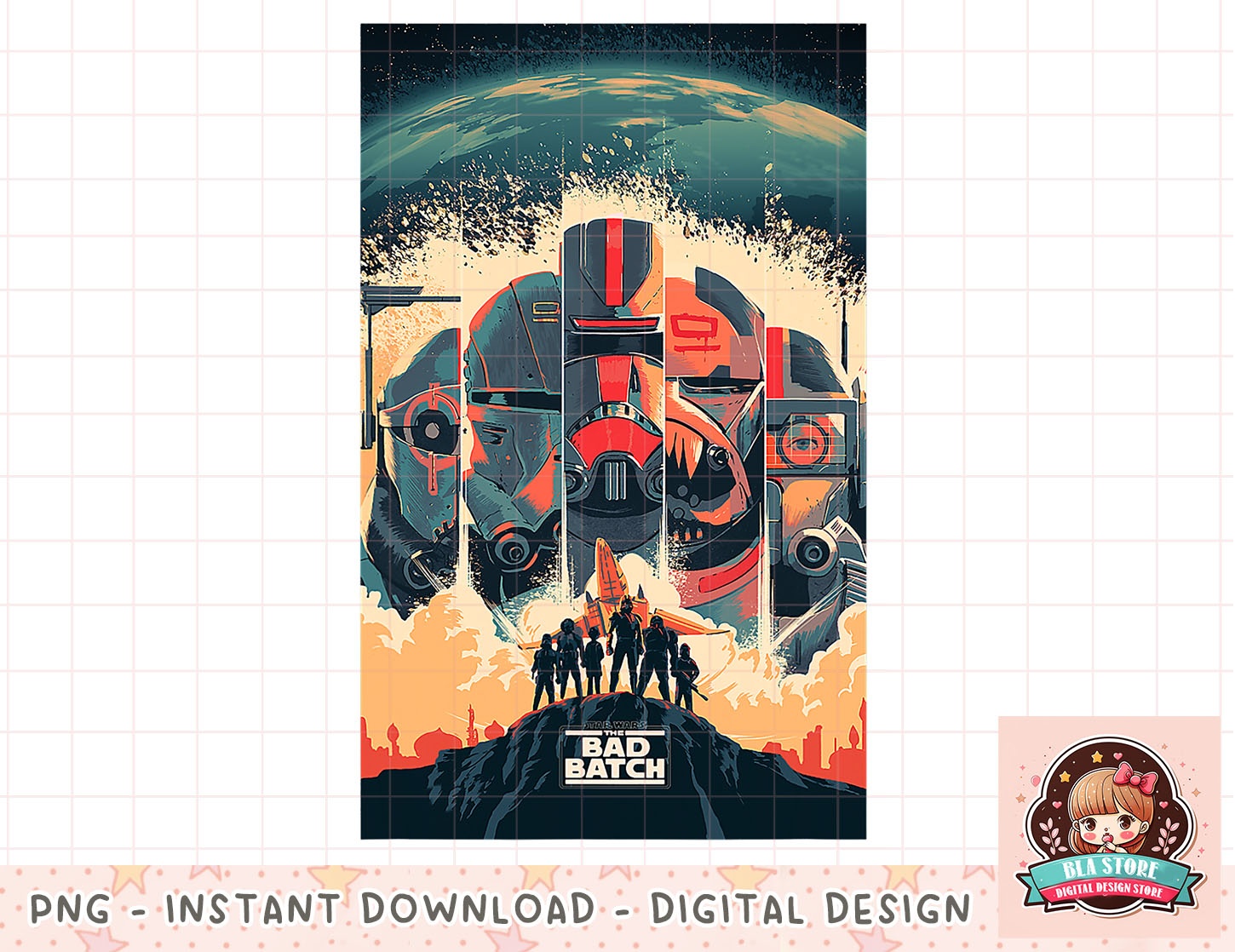 Star Wars The Bad Batch Clone Force 99 Series Poster png | Inspire Uplift