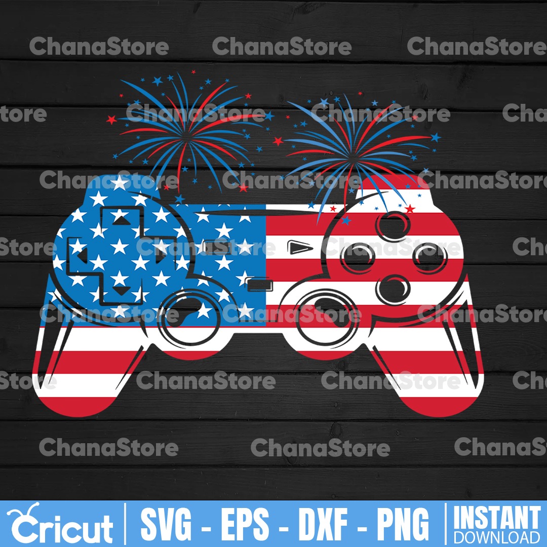 American Flag Video Game Svg, Controller Happy 4th Of July G | Inspire ...