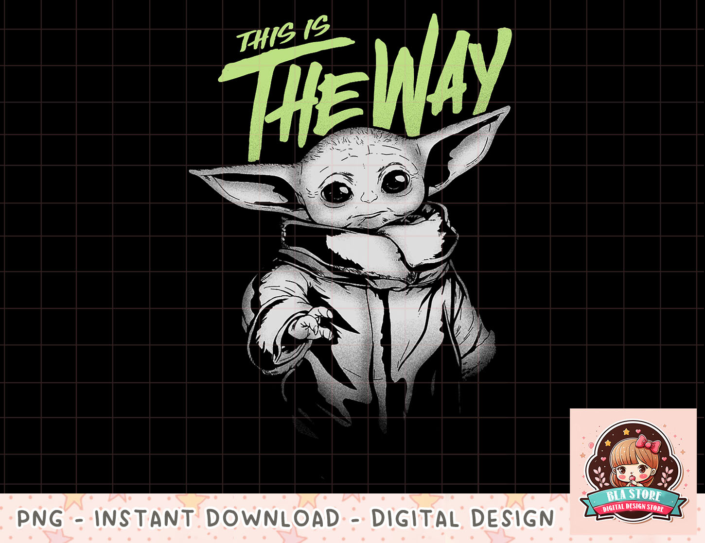Star Wars The Mandalorian Grogu This Is The Way Retro png | Inspire Uplift
