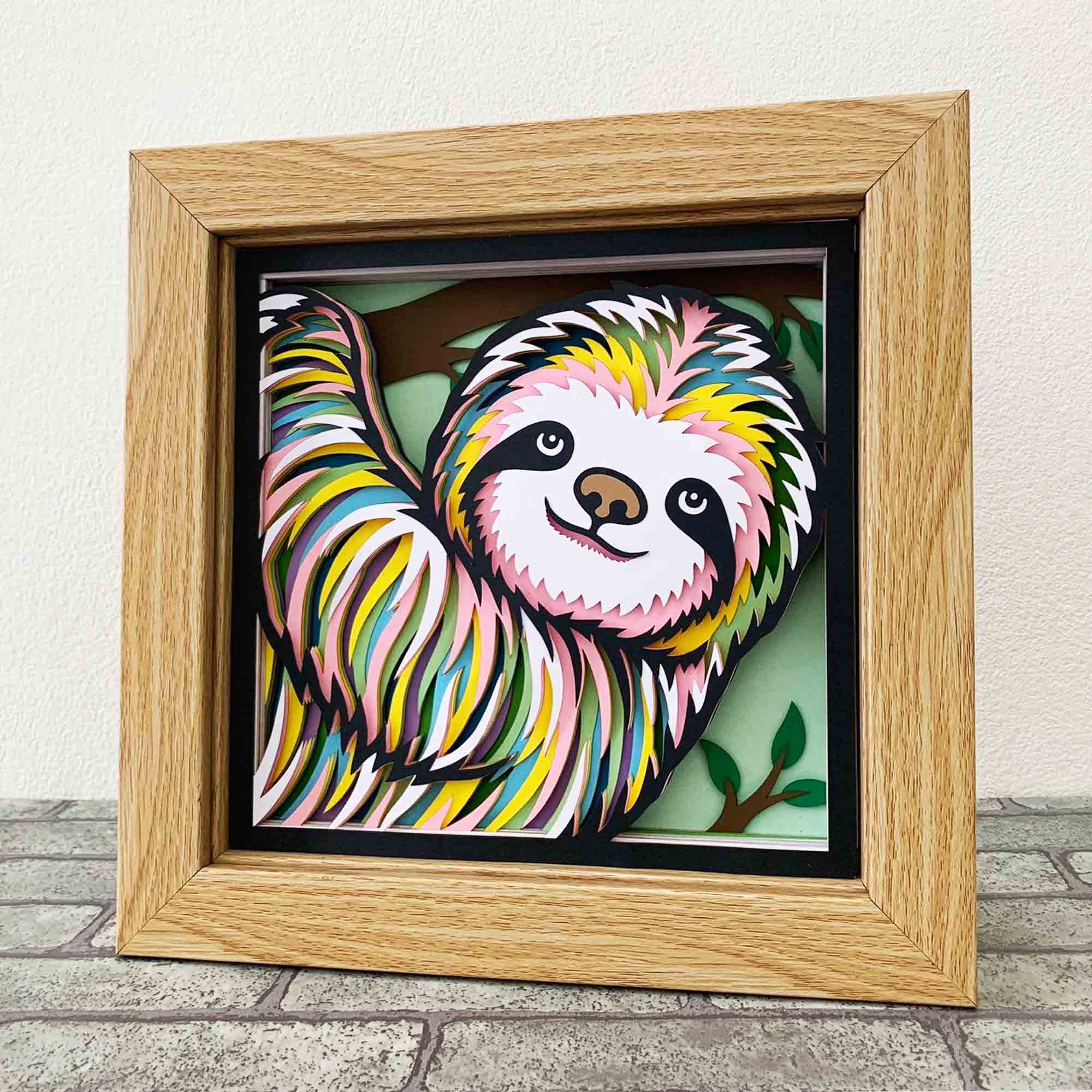 Sloth 3D Layered SVG For Cardstock/ Colorful Sloth SVG/ Slot | Inspire ...