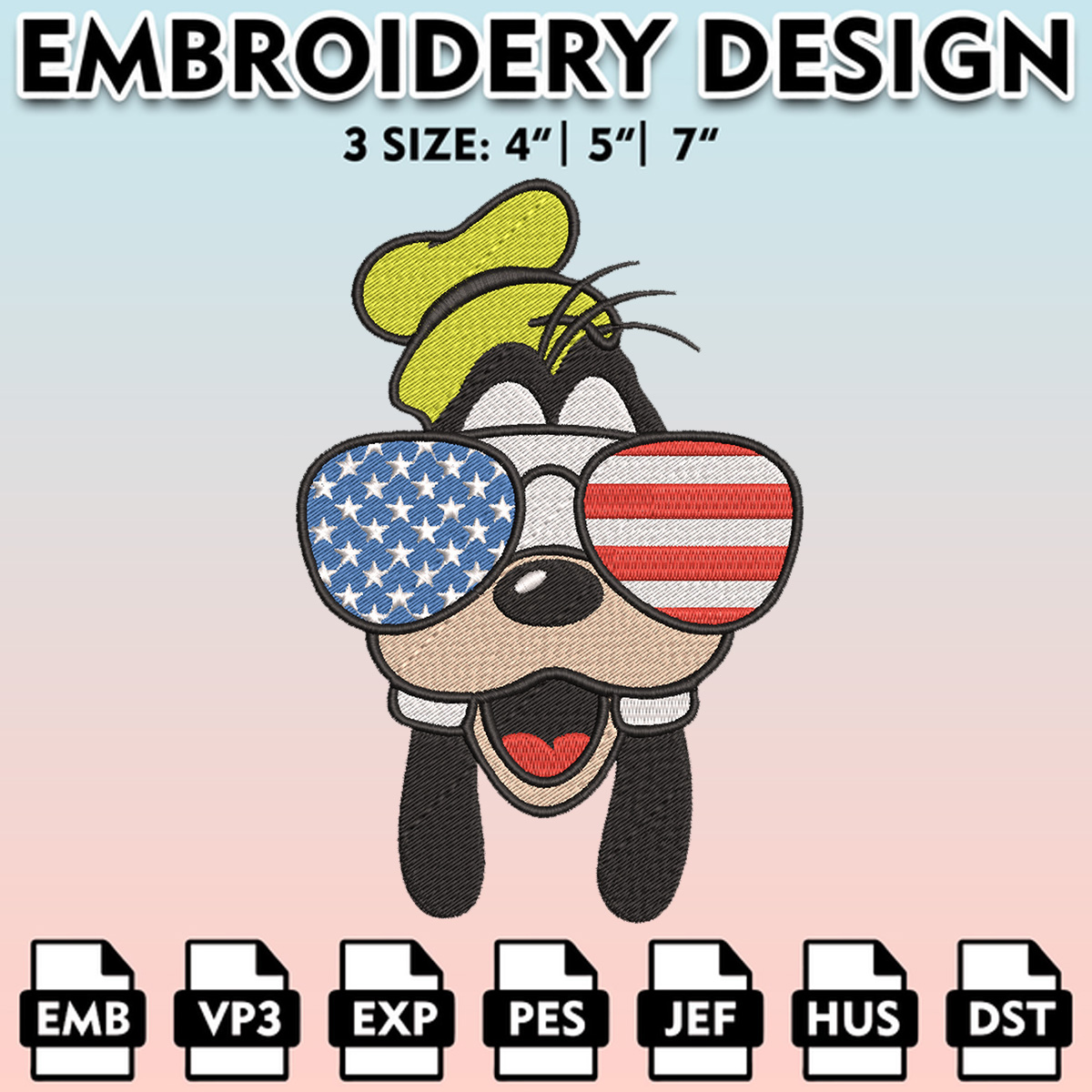 American Goofy Embroidery Designs, American Embroidery Files | Inspire ...