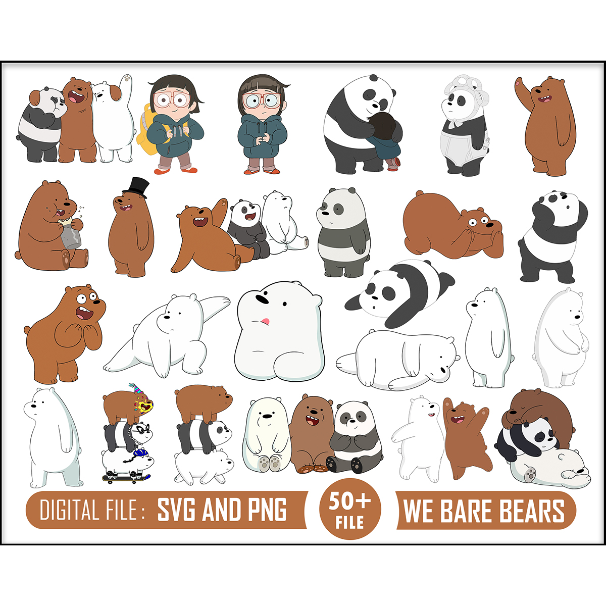 50 We Bare Bears Svg Bundle, Animal Svg, Animal Lovers Svg,C - Inspire ...