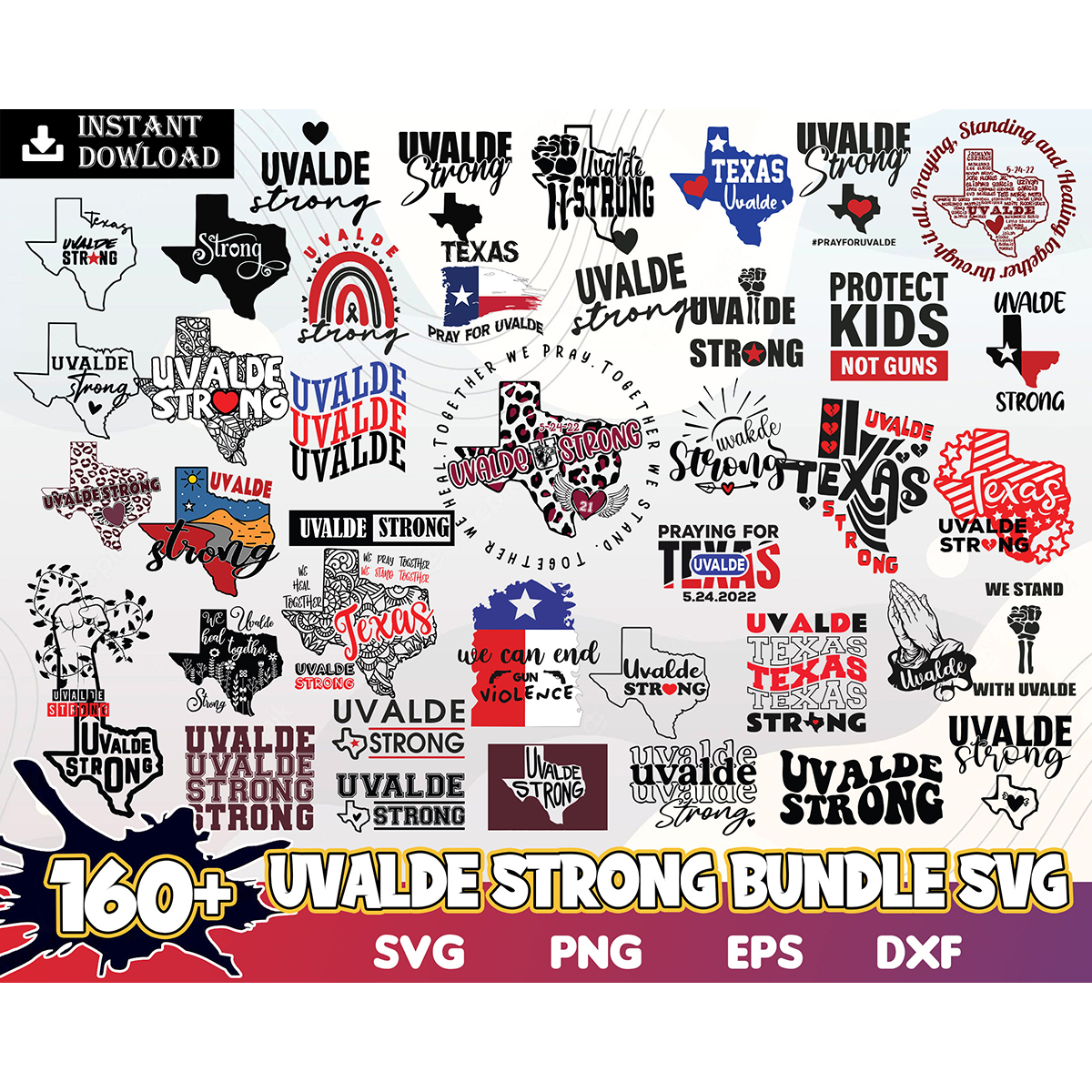 160 Uvalde Strong SVG Bundle, 4 Designs, Uvalde Strong PNG, - Inspire ...