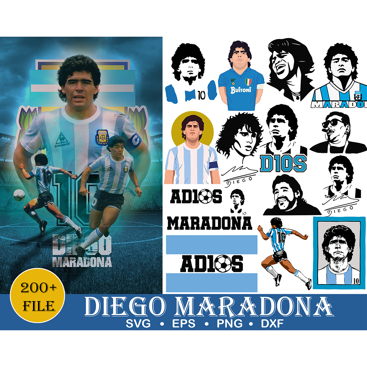 200 Diego Maradona Svg, Rip Maradona svg, Diego Maradona Bun | Inspire ...