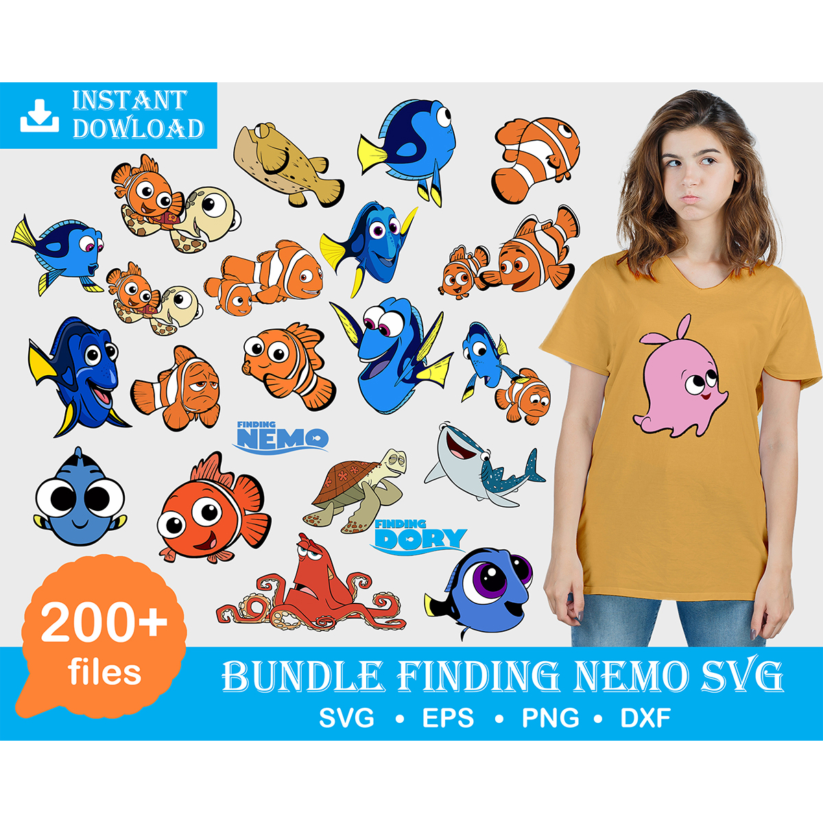 200 Finding Nemo svg, BUNDLE svg, Bundle Finding Nemo SVG fo | Inspire ...