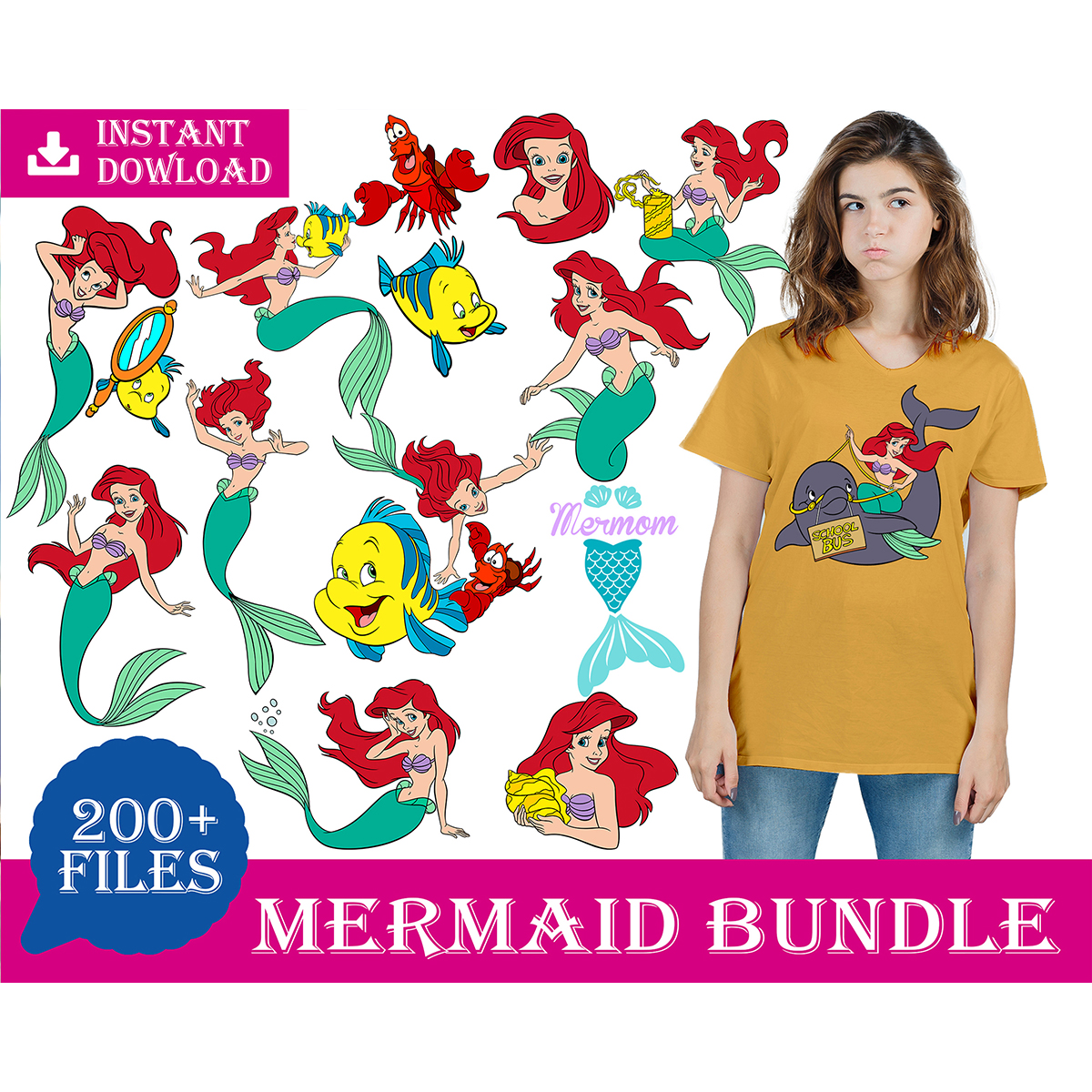 200 Mermaid Svg Bundle,Mermaid Svg,Give Me Vitamin Sea Svg,B - Inspire ...
