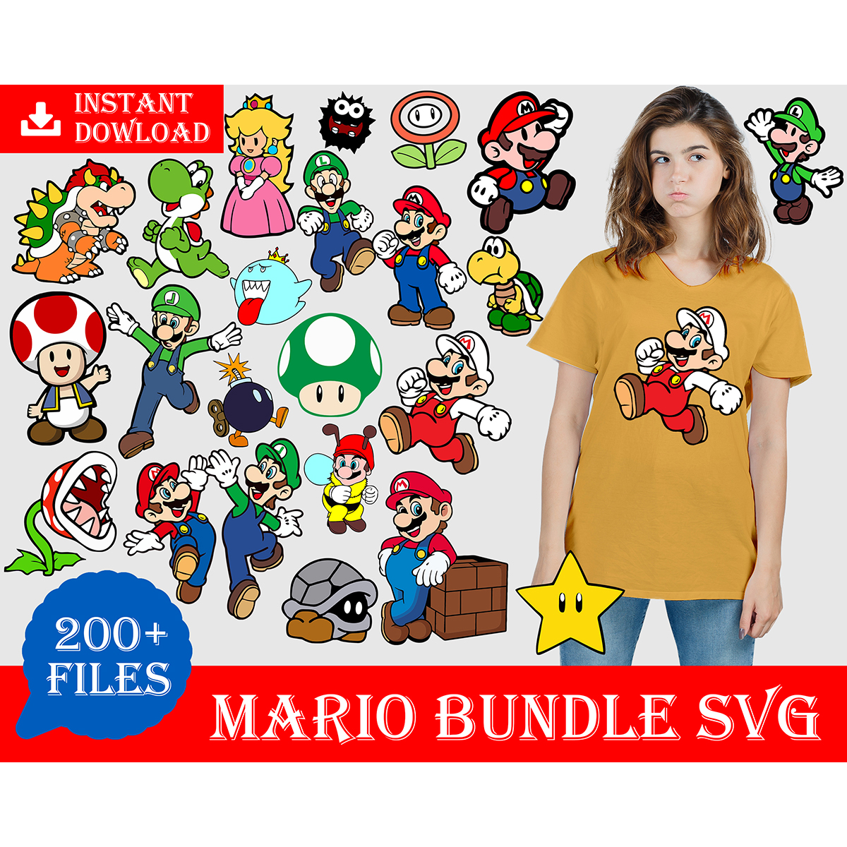 200 Super Mario Bundle SVG, Super Mario Svg, Super Mario Ga - Inspire ...