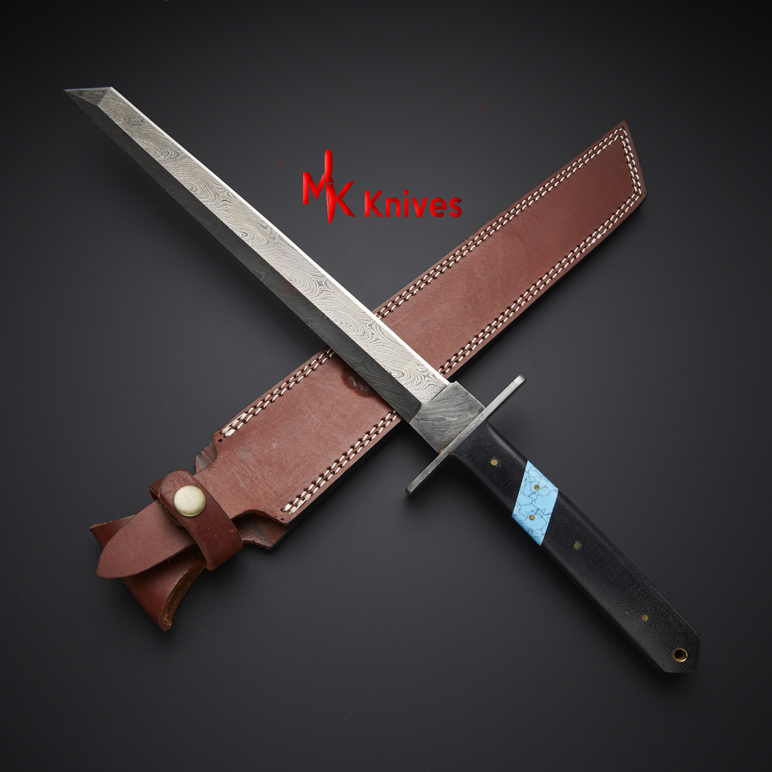 CUSTOM HANDMADE DAMASCUS STEEL tanto HUNTING SWORDS WITH LEA | Inspire ...