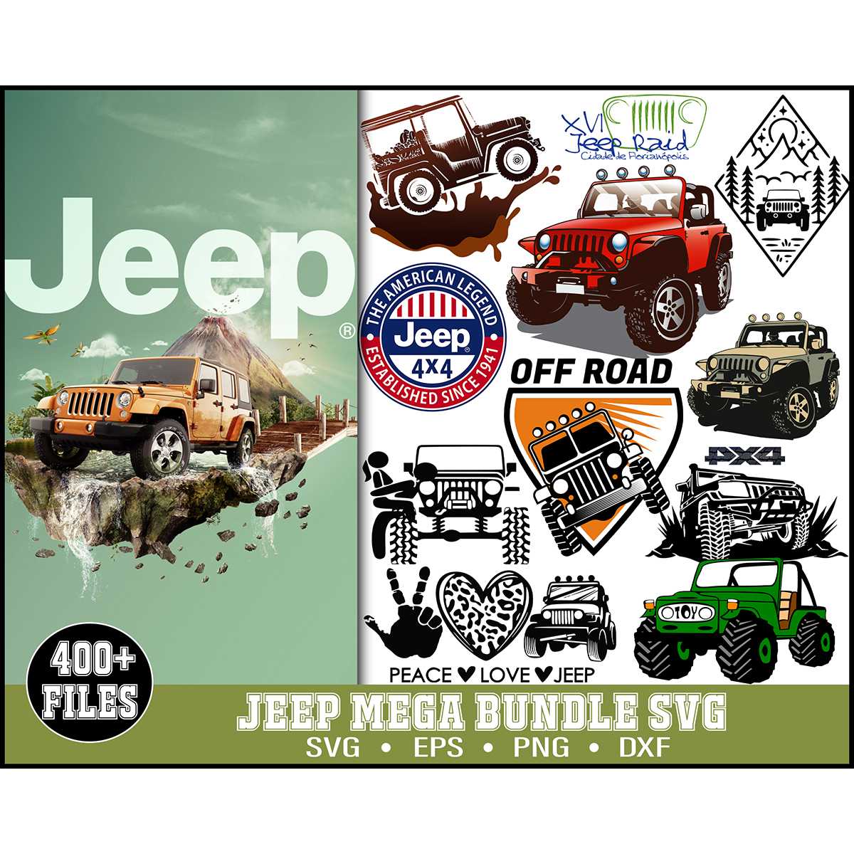 400 Jeep Bundle Svg, Jeep Svg, Jeep Vector, Jeep Clipart, Je - Inspire ...