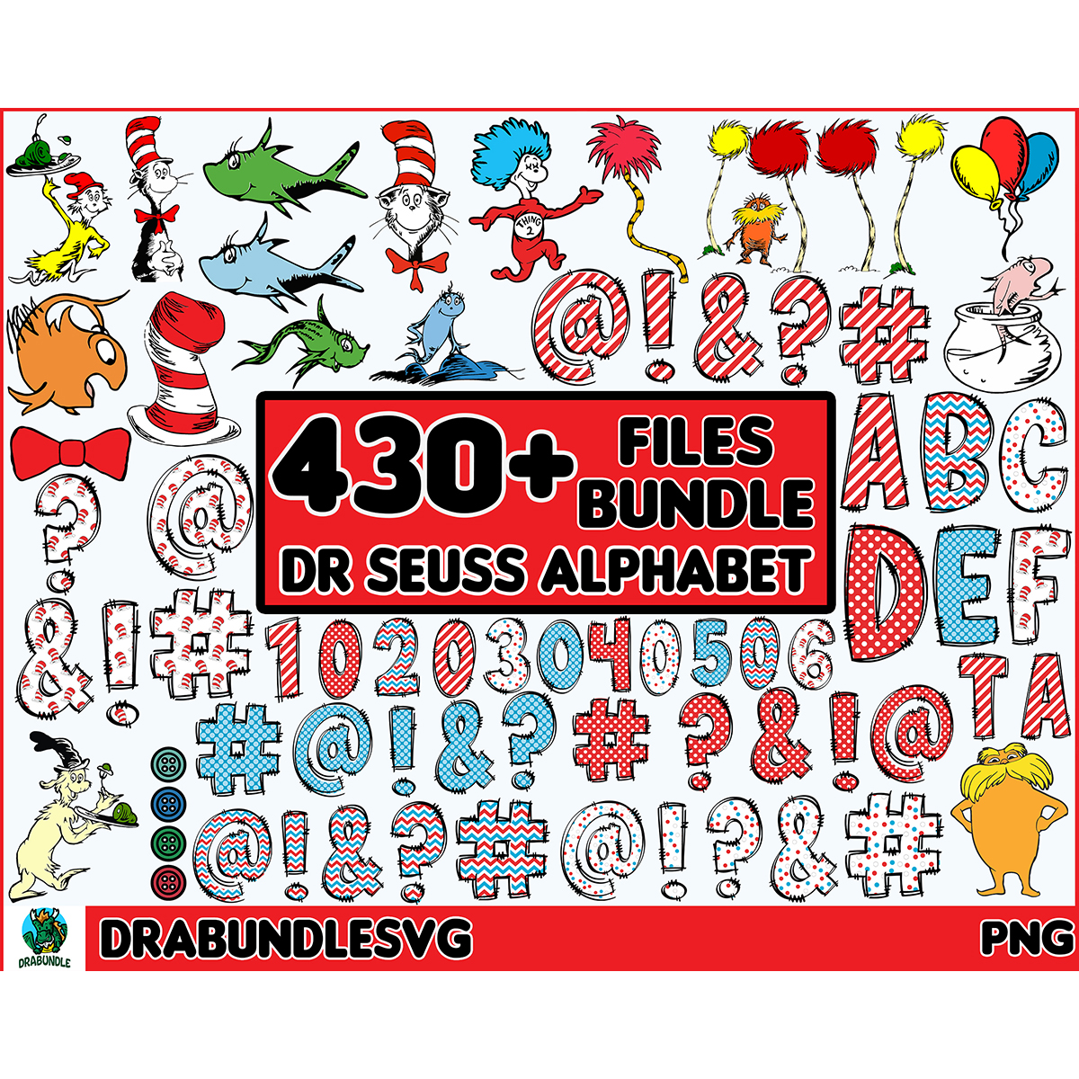 430 Mega Bundle Dr. Suess Alphabet Png, Dr. Suess Bundle, Ca - Inspire ...
