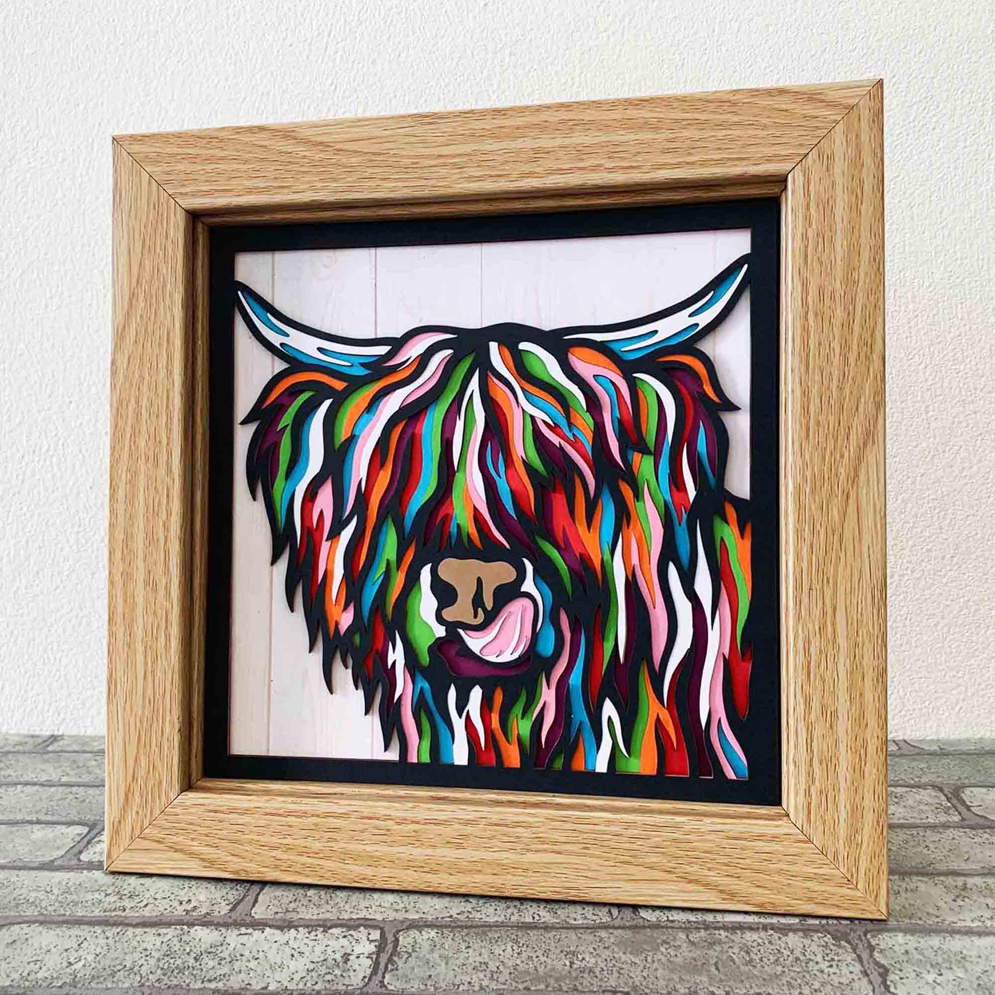 Highland Cow 3D Layered SVG For Cardstock/ Colorful Cow Mult | Inspire ...