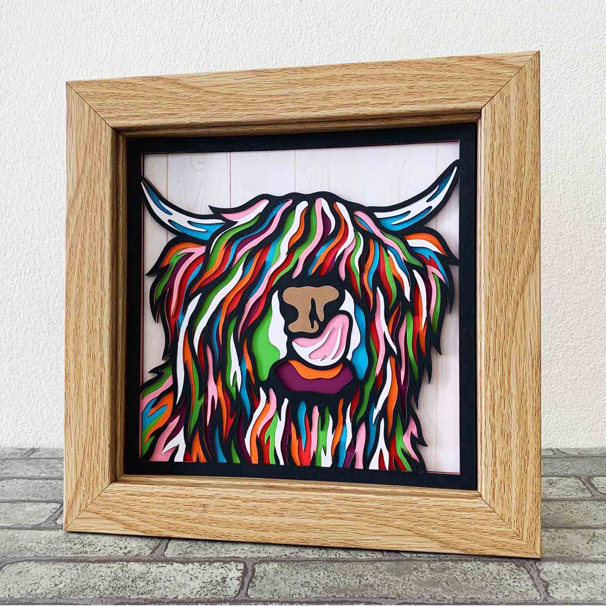 Highland Cow 3D Layered SVG For Cardstock/ Colorful Cow Mult | Inspire ...