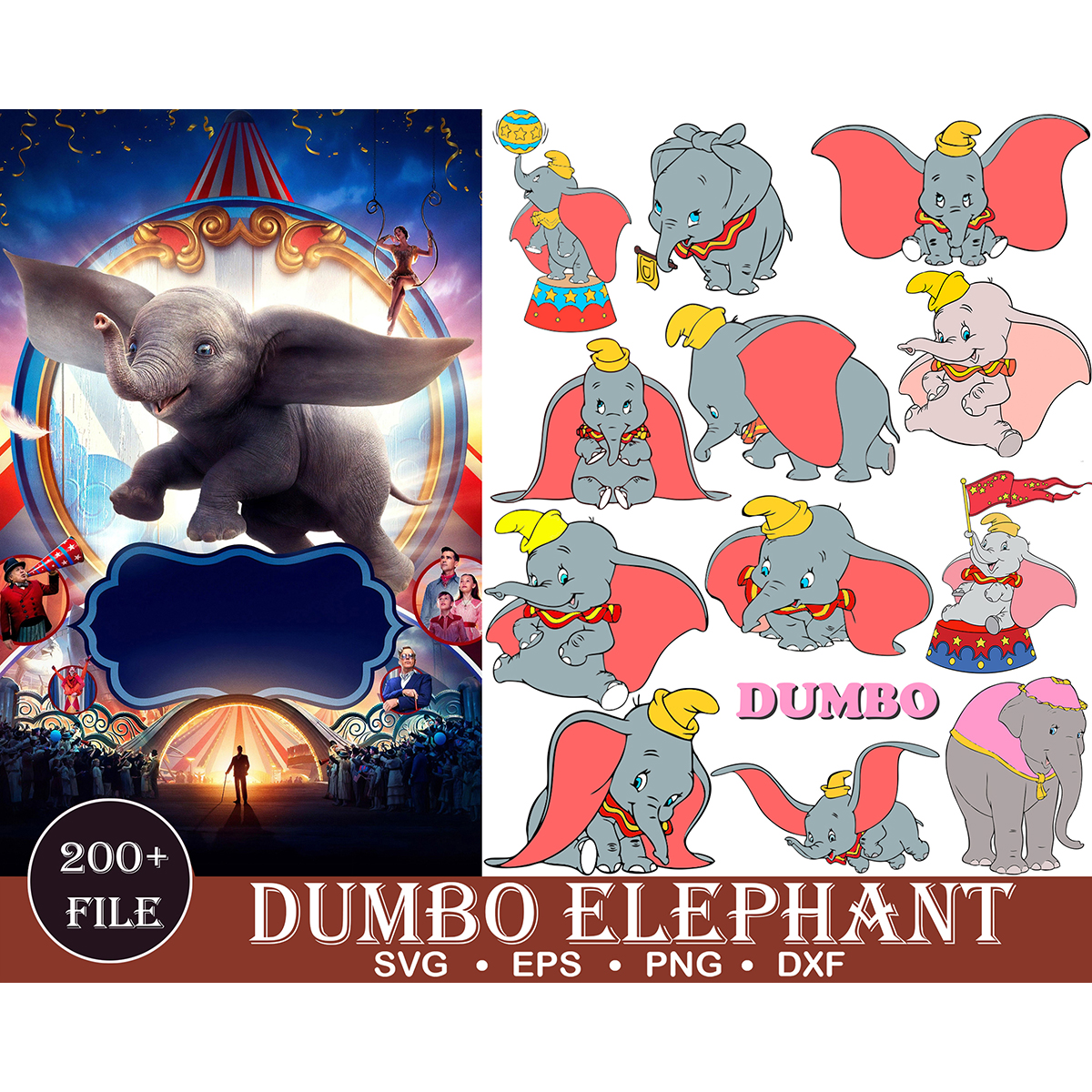 Dumbo svg, 200 Files, BUNDLE svg, Bundle Dumbo Elephant SVG | Inspire ...