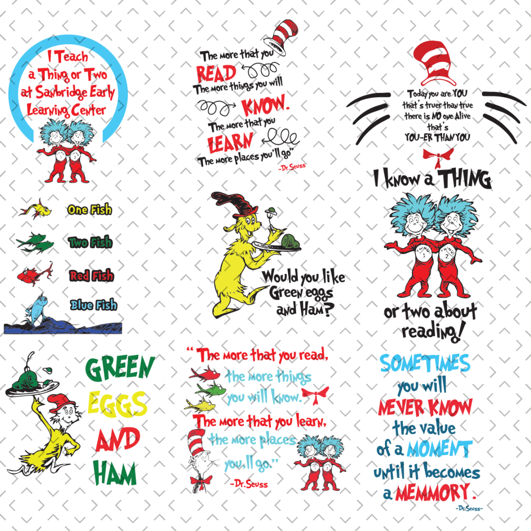 Dr Seuss Bundle Svg, Dr Seuss Svg, Dr Seuss Vector, Dr Seuss | Inspire ...
