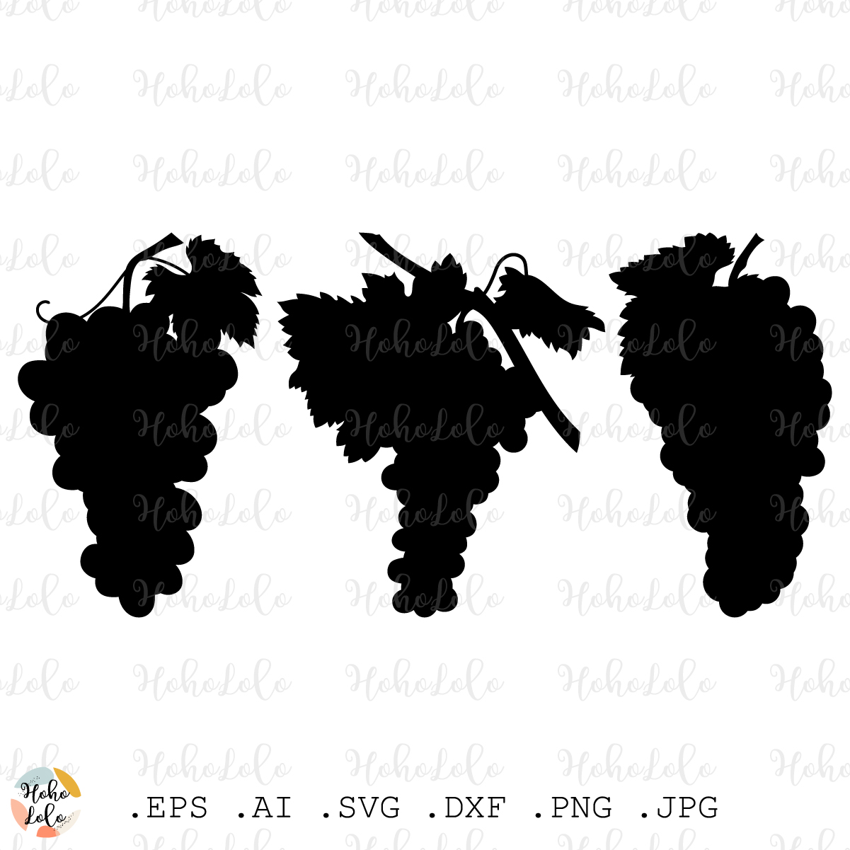 Grapes Svg Silhouette Cricut Cutting file Stencil Template D | Inspire ...