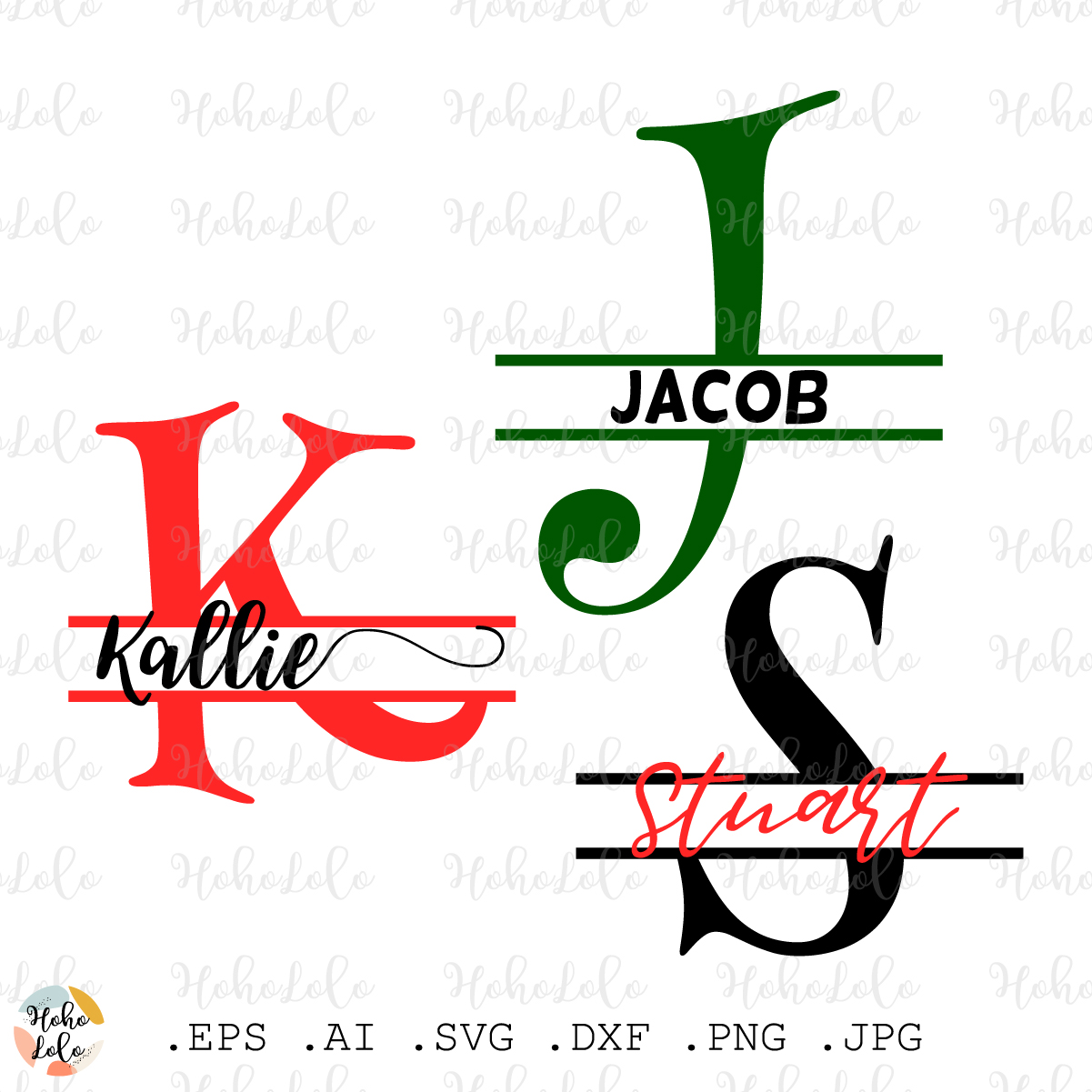 Split Monogram Svg files Christmas Letters Alphabet Clipart | Inspire ...