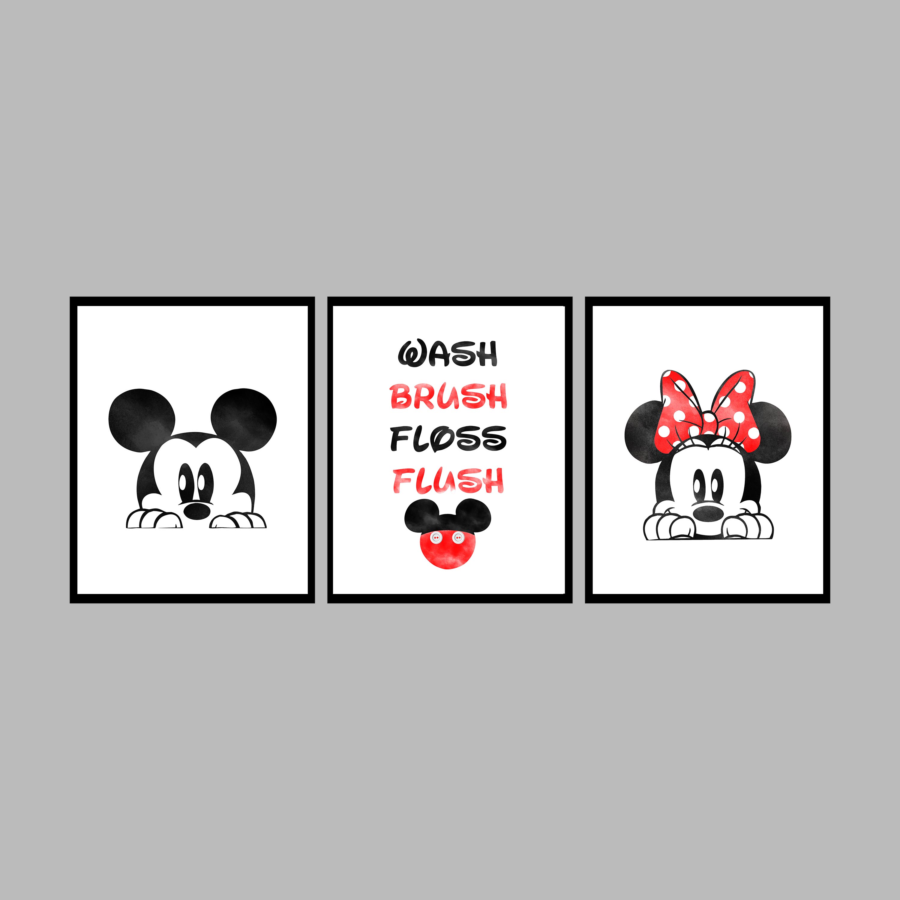 Minnie Mouse, Mickey Mouse Disney Set Art Print Digital File | Inspire ...