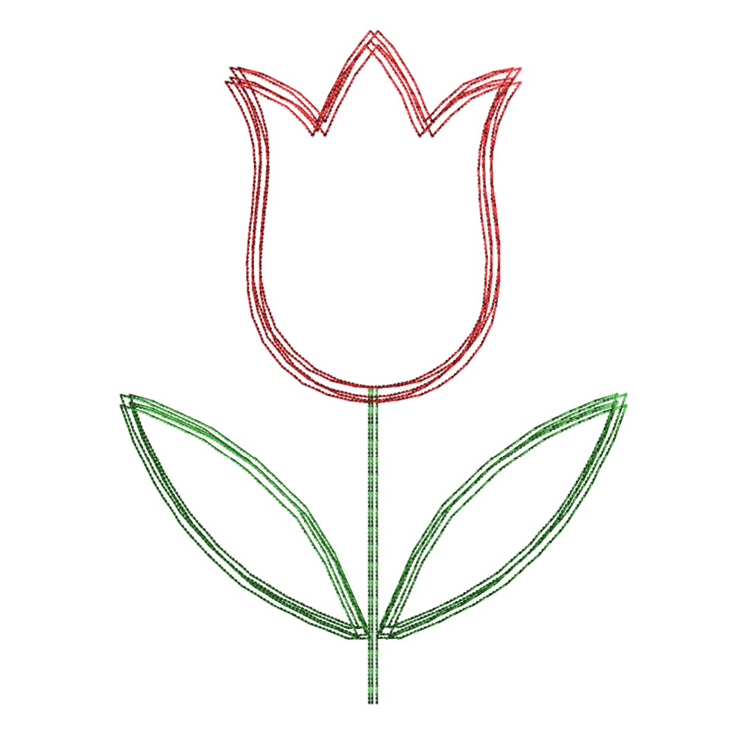 Tulip scribble stitch embroidery design,Tulip embroidery des | Inspire ...