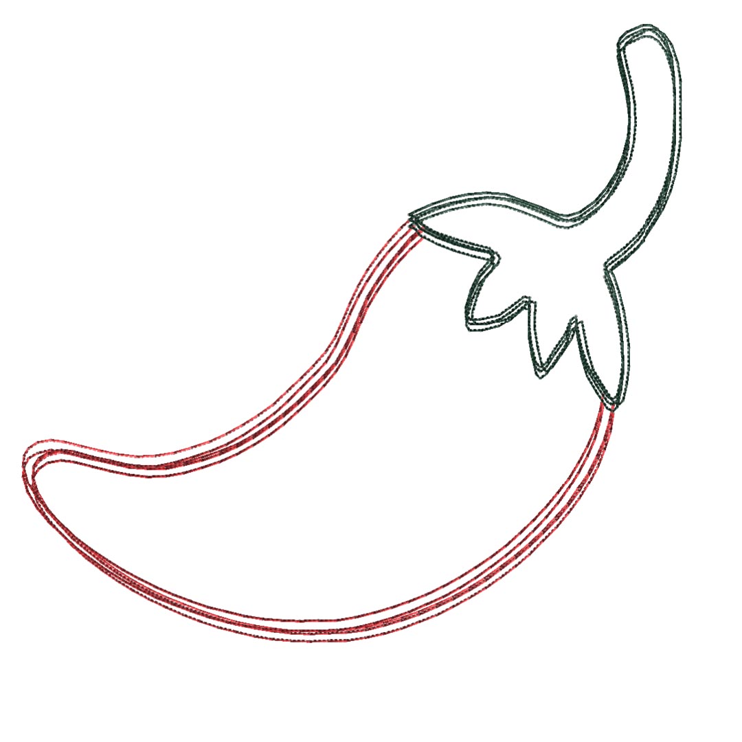 Pepper scribble stitch embroidery design,Pepper embroidery d - Inspire ...