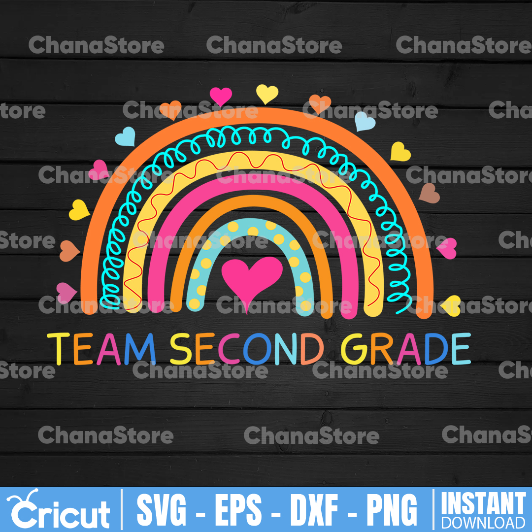Team Second Grade Rainbow Svg, Back to School Svg, Teacher - Inspire Uplift