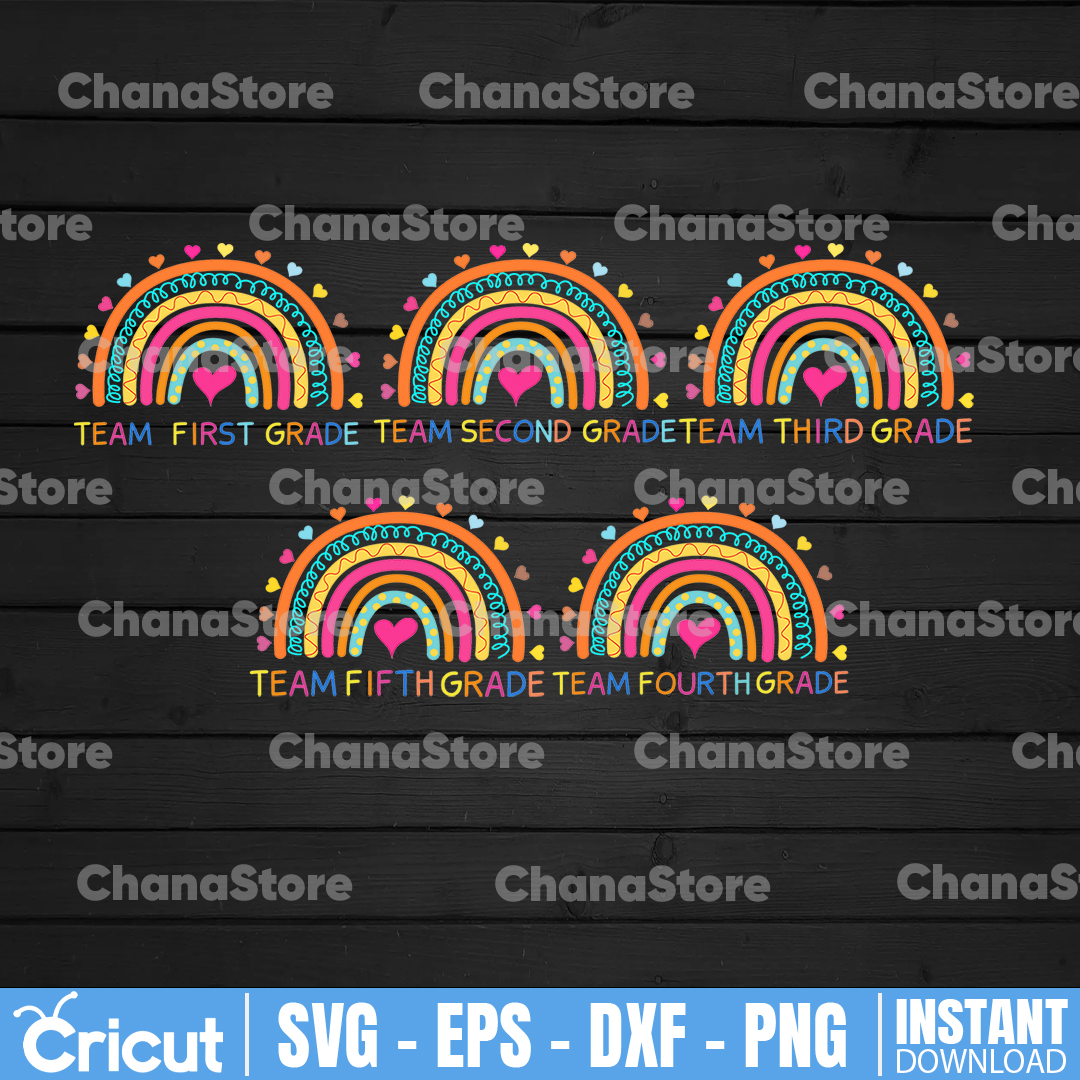 BUNDLE Team Grade Rainbow Svg, Back to School Svg, Teacher | Inspire Uplift
