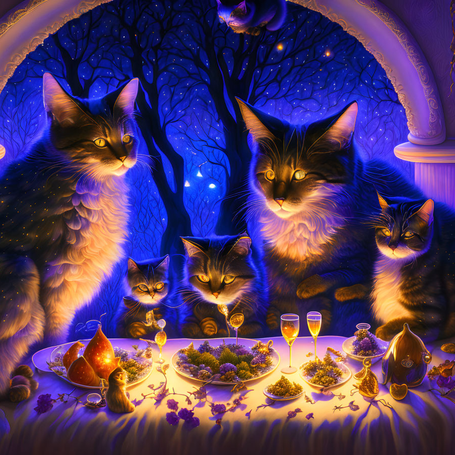 Cats' midnight feast. The creepy cat creatures of the night | Inspire ...
