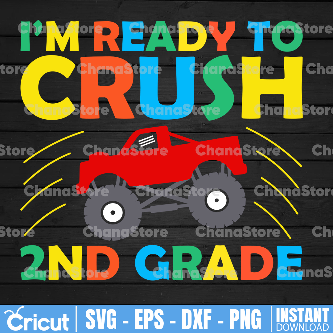 I'm Ready To Crush Second Grade Svg Png for Boys Girls T Rex | Inspire ...
