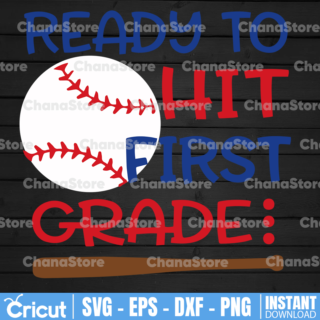 Ready to Hit First Grade Svg, Boy 1st Grade, Back to School | Inspire ...