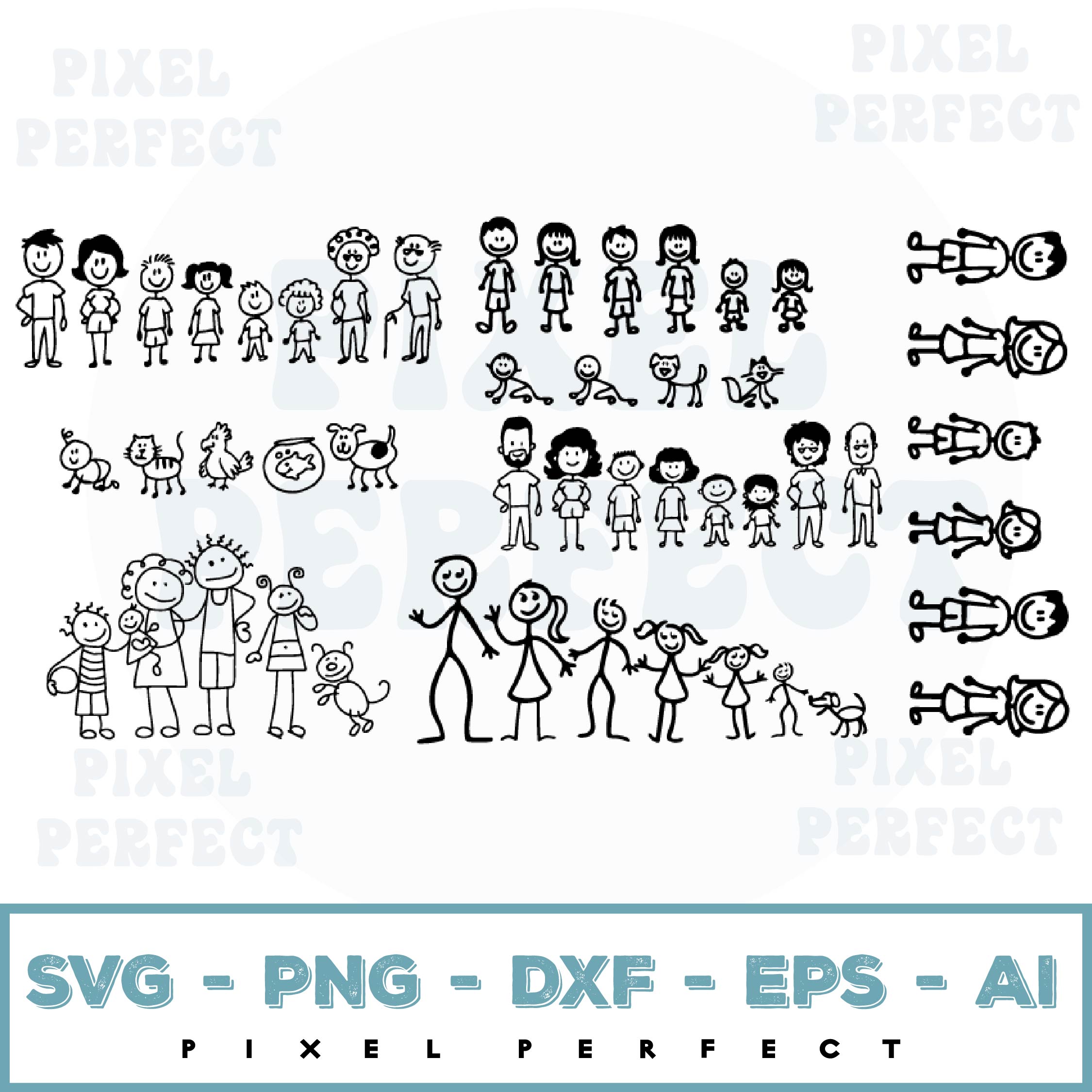 Stick family svg bundle, stick family cut files, stick famil | Inspire ...