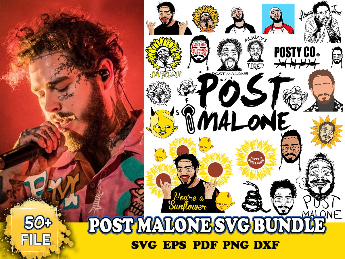50 Post Malone Svg Bundle, Post Malone Svg, Posty Svg | Inspire Uplift